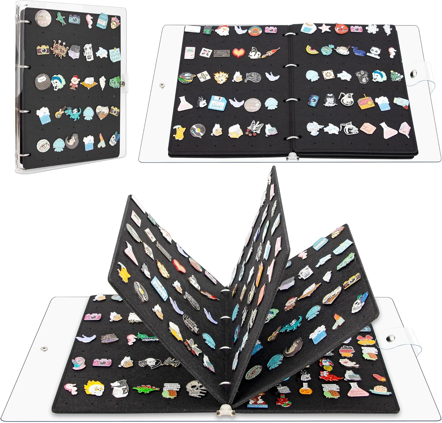 Amazon.com: PACMAXI A4 Enamel Pin Display Book Organizer-300 Pin ...
