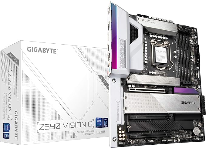 Amazon.com: GIGABYTE Z590 Vision G (LGA 1200/Intel Z590/ATX/3x M.2/PCIe ...