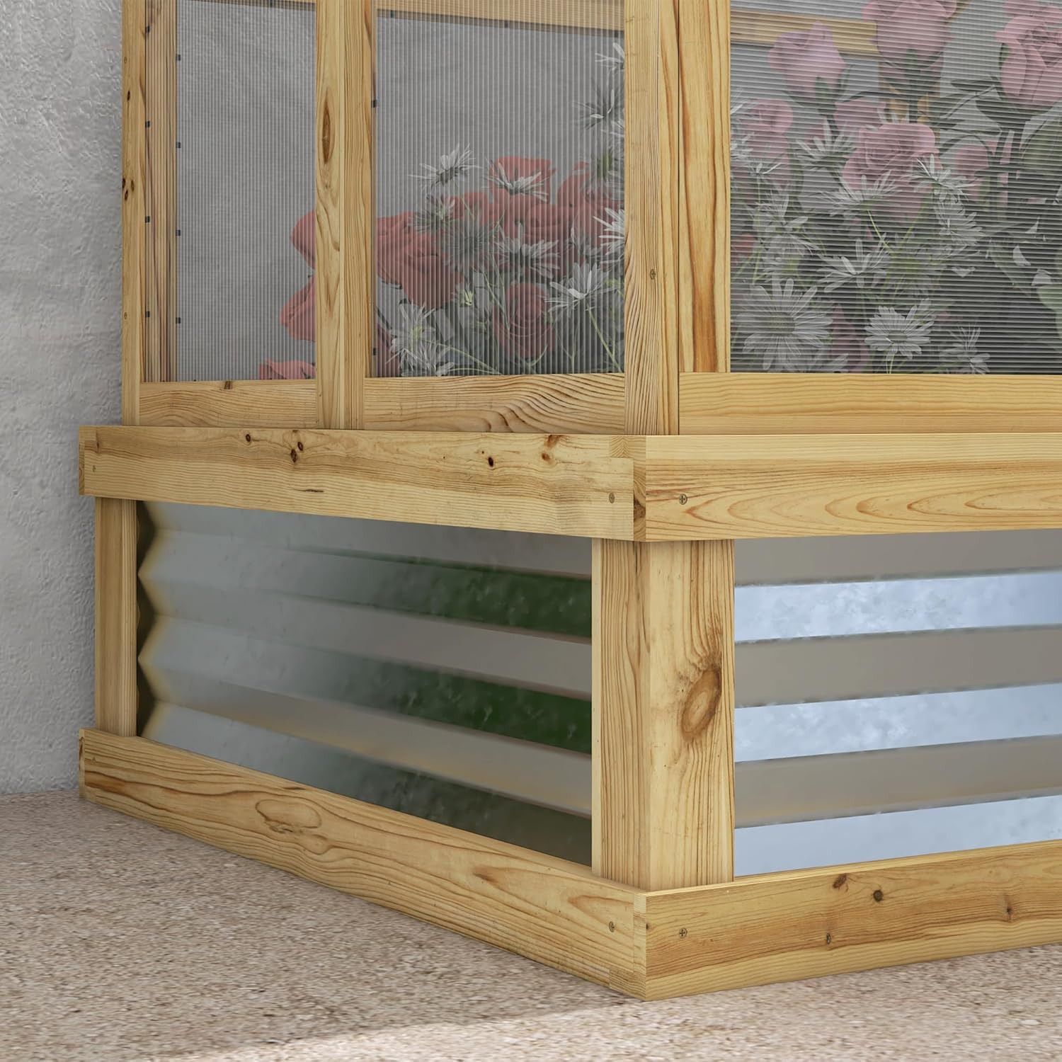 Outsunny Raised Garden Bed with Polycarbonate Greenhouse (Model 84H ...