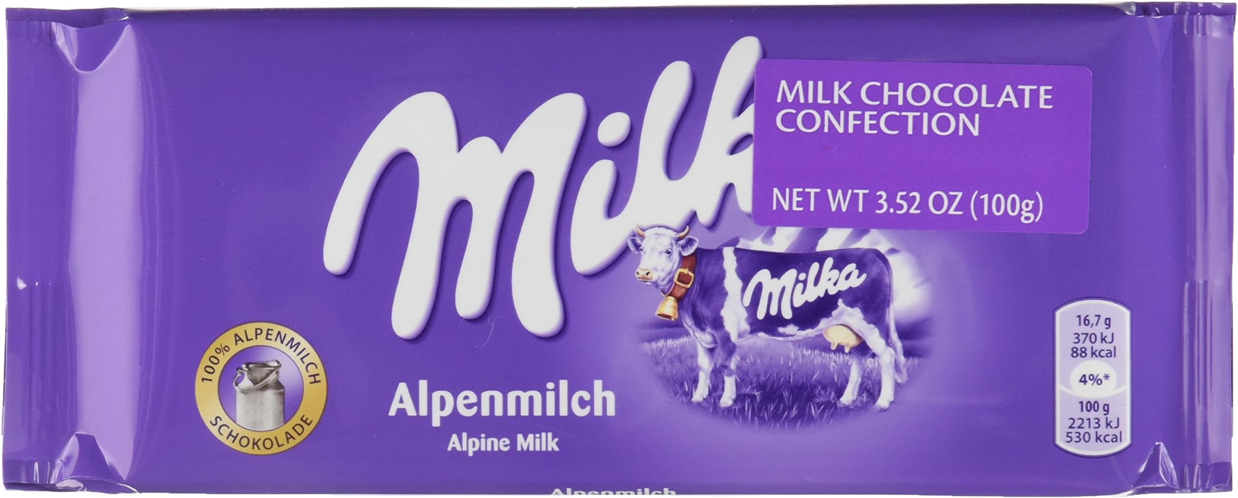 Amazon.com : Milka Alpine Milk Chocolate, 100g : Candy And Chocolate ...