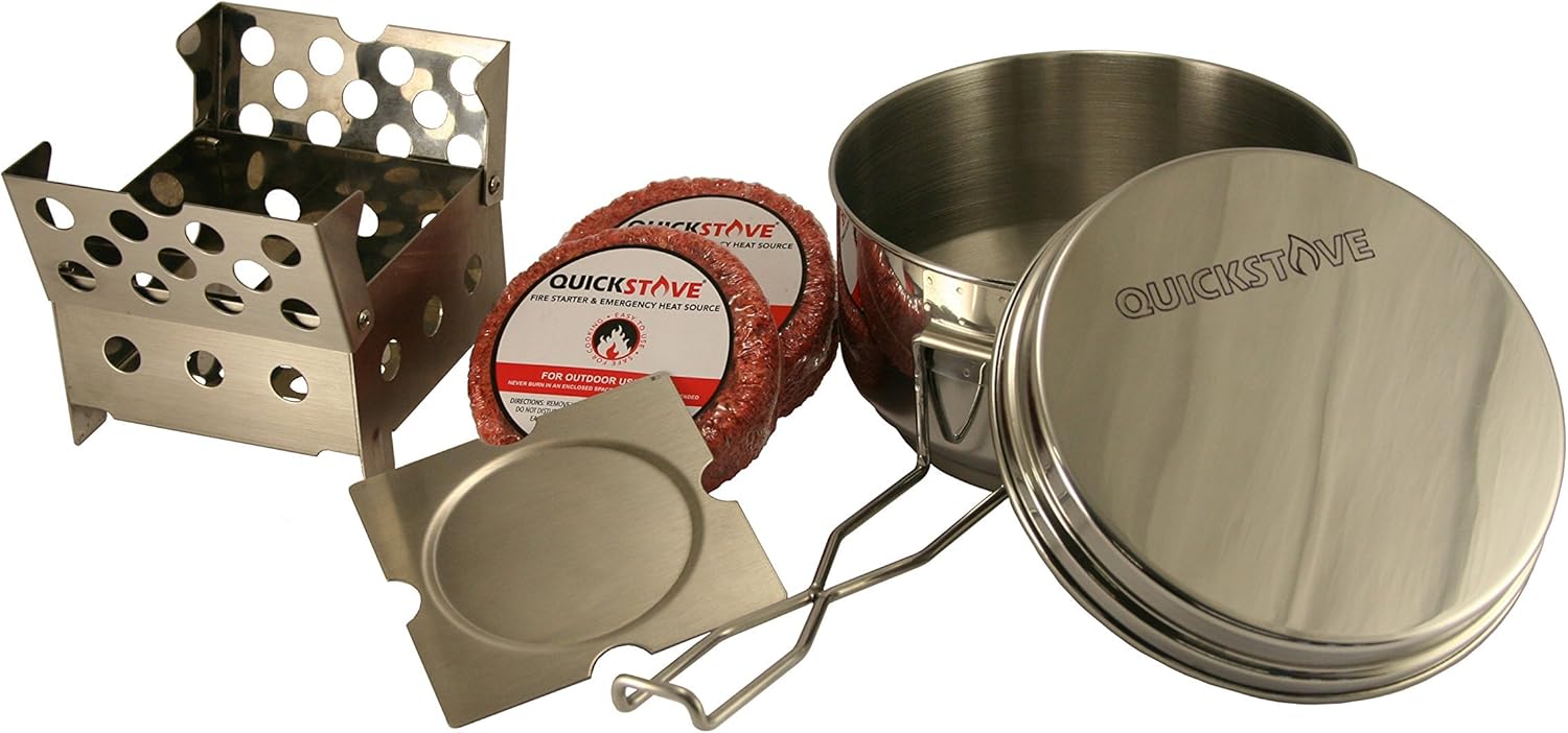 Portable Emergency Cook Kit. Multi-Fuel Stove, Stainless Steel Pot ...