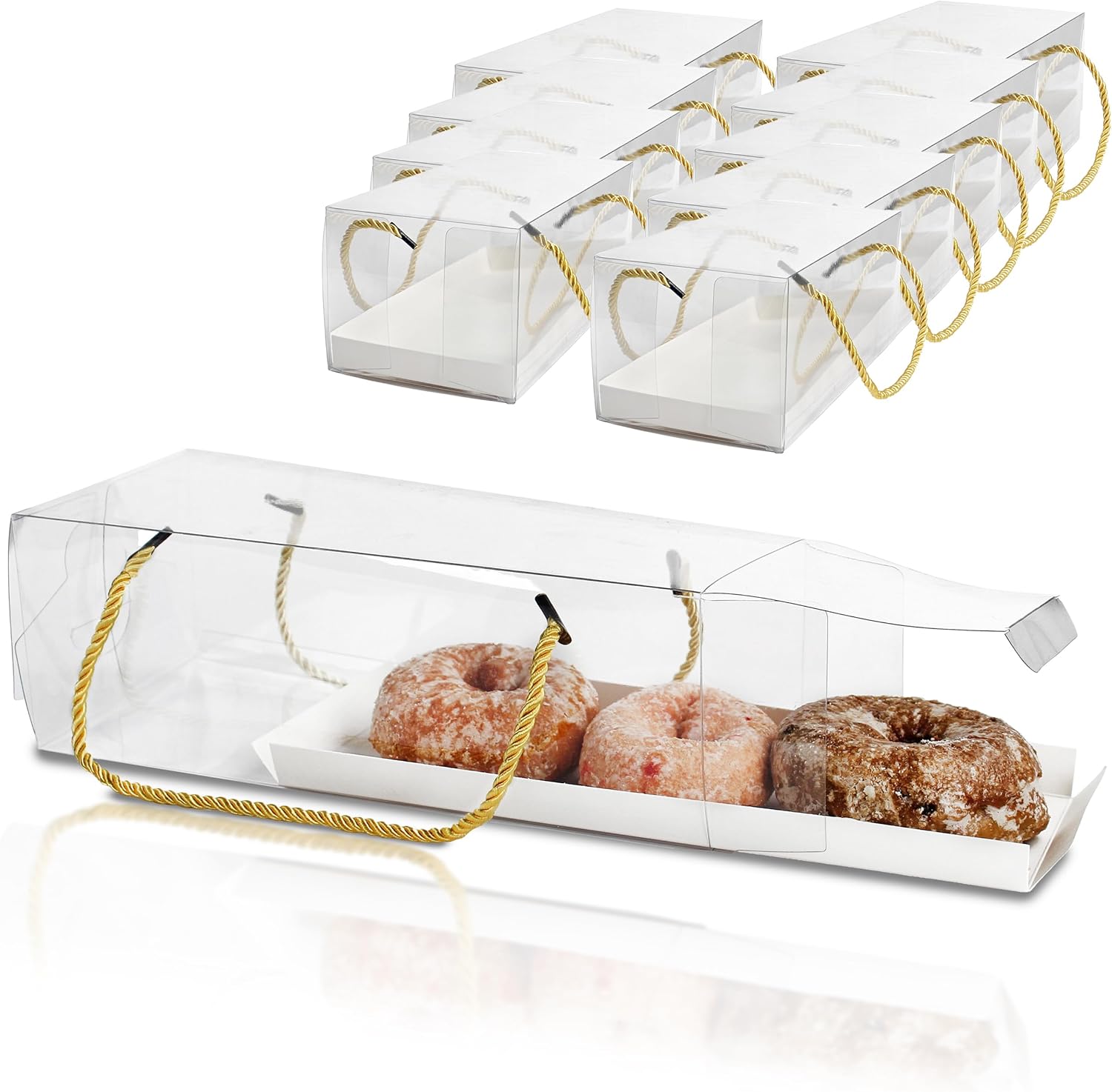 Amazon.com: Spec101 Clear Dessert Boxes with Handles - 10.8x4.3x3.7in ...