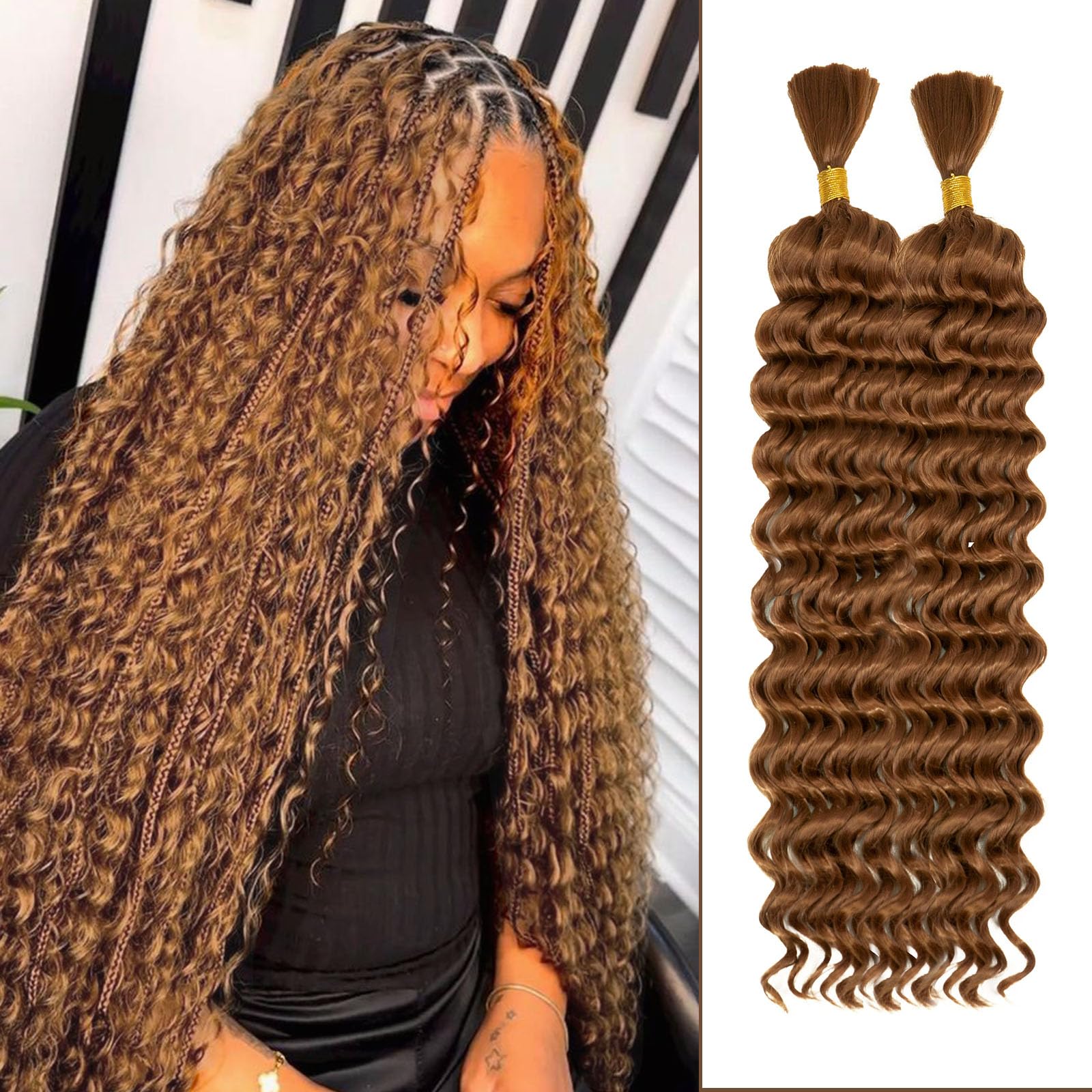 Amazon.com : Deep Wave Bulk hair for Braiding Wet and Wavy Micro ...