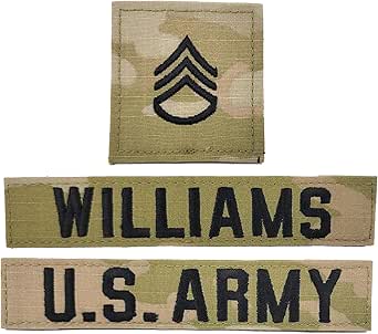 Amazon.com: 3 Piece Set - U.S. Army 3 Color OCP Name Tape & Rank - E6 ...