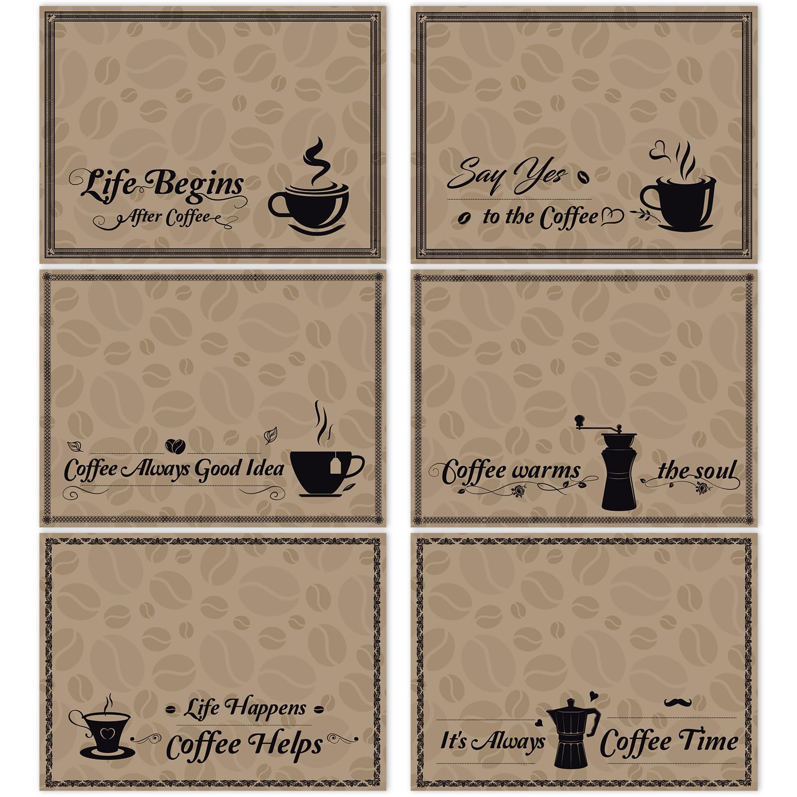 Amazon.com: Coffee Bar Placemats Set of 6 Coffee Bar Plastic Table Mats ...