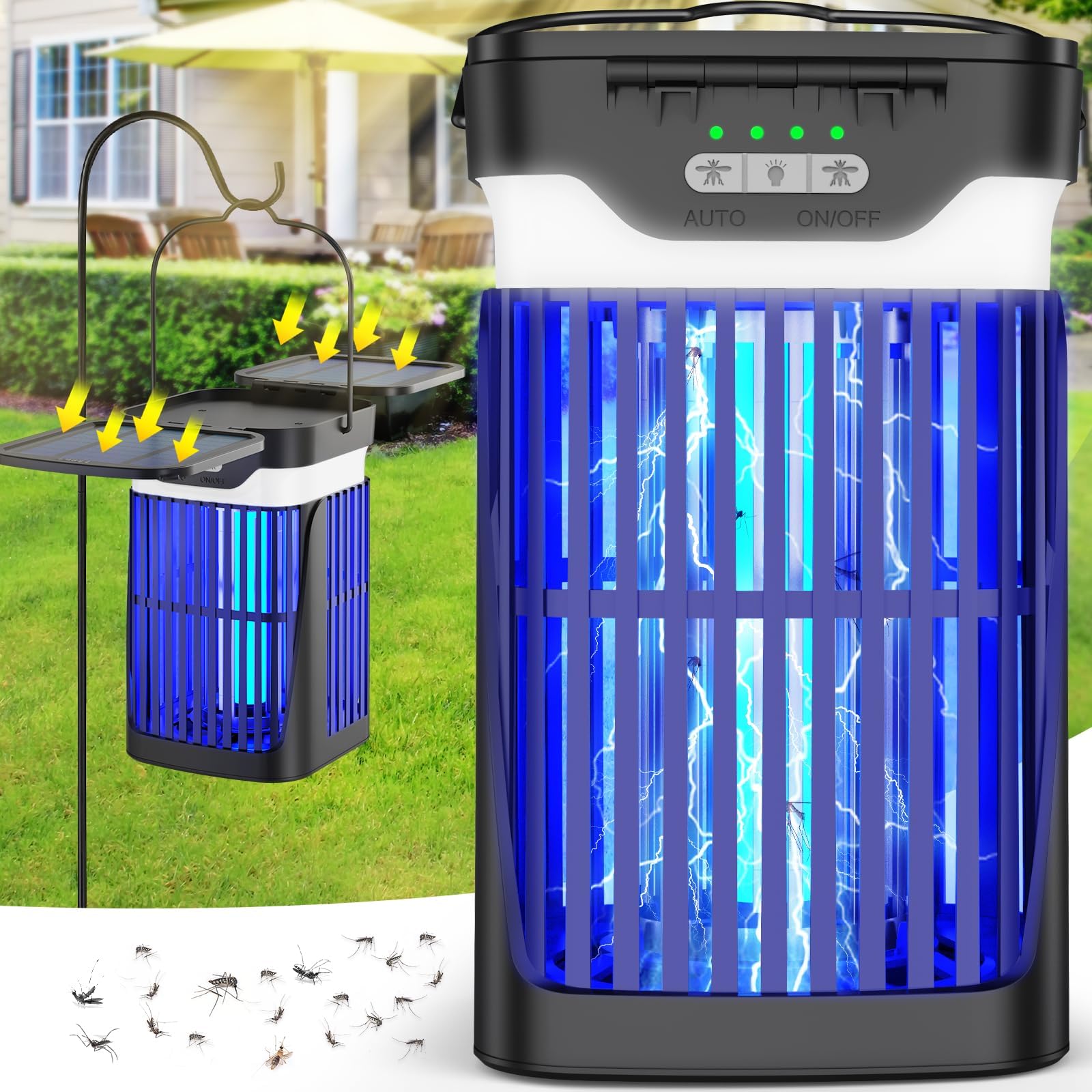 Amazon.com : CXRUY Bug Zapper, Mosquito Zapper Outdoor Indoor Solar ...