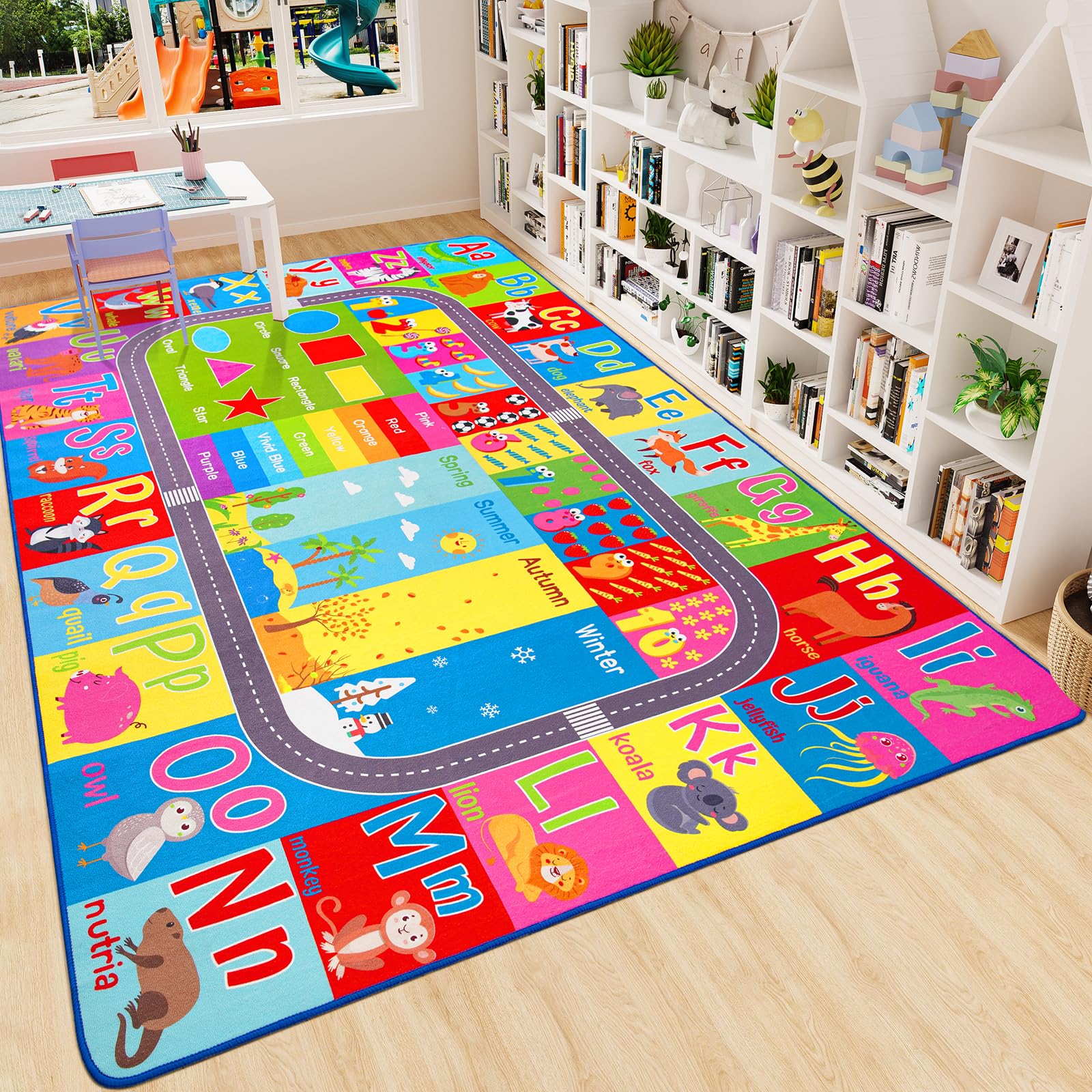 Amazon.com: HOMORE Kids Educational Rug, 6x9 Kids Collection Area Rug ...