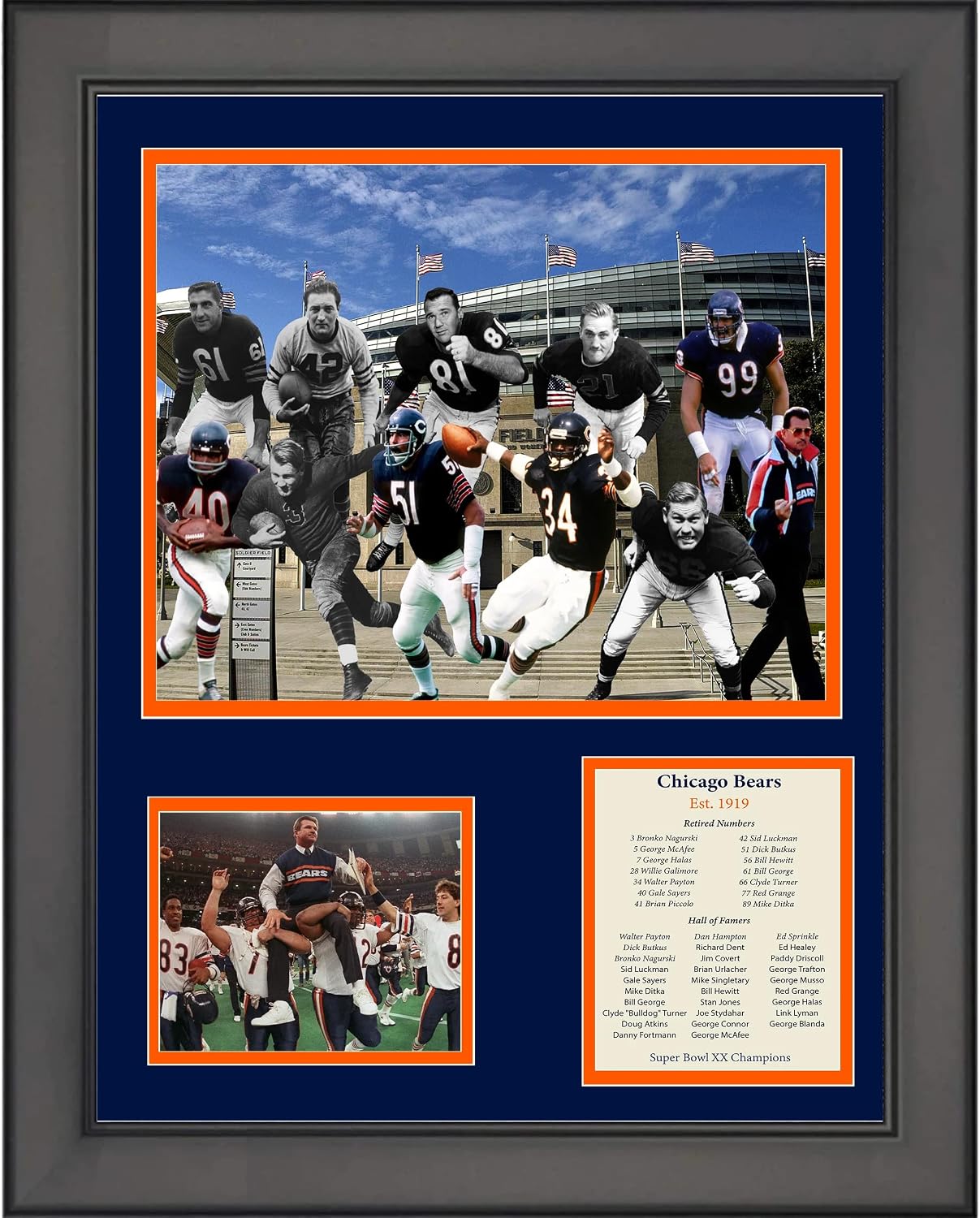 Amazon.com: Framed Chicago Bears All-Time Greats Legends 11"x14 ...