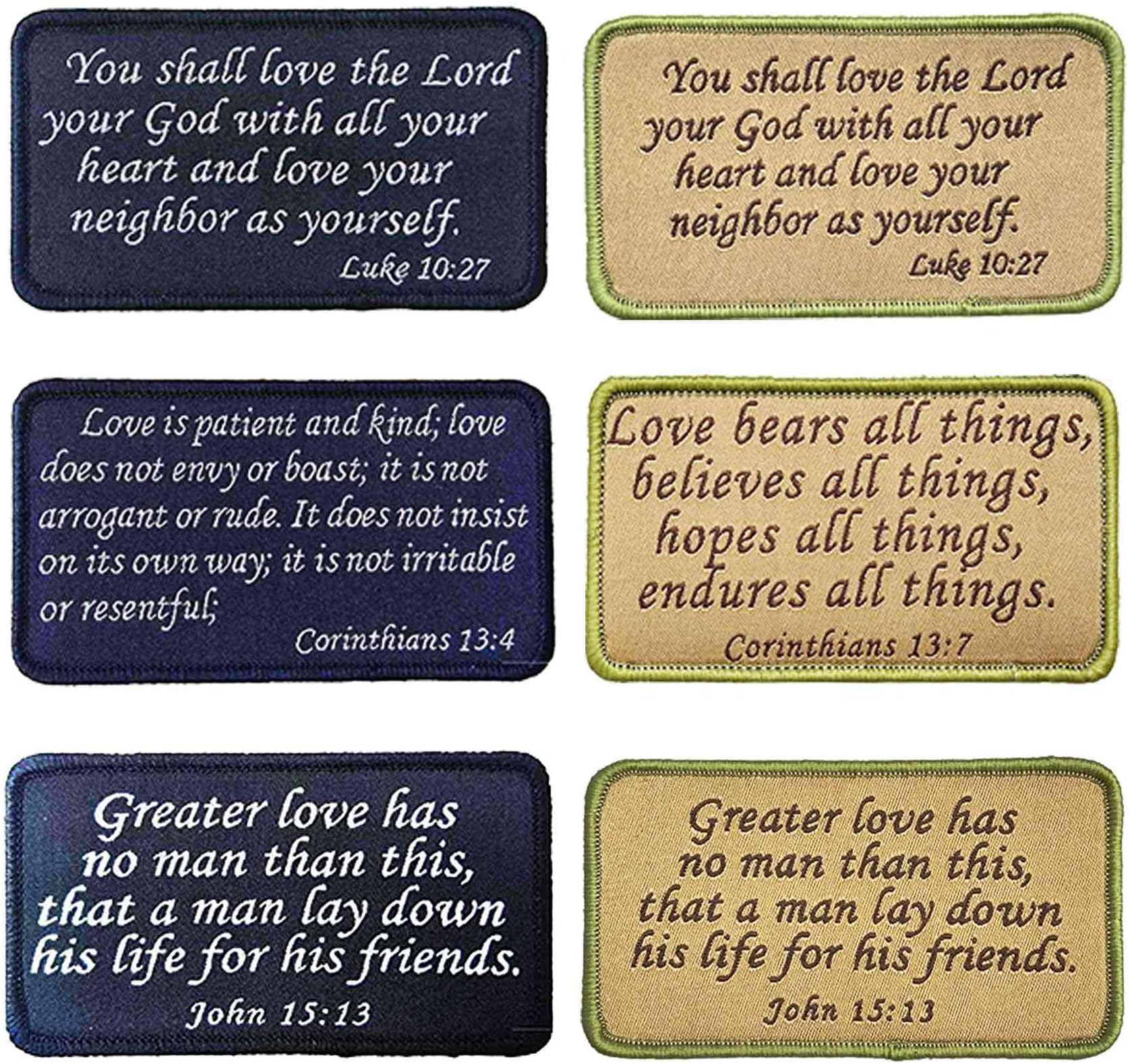 Amazon.com: Bundle 6 Pieces Bible Verse Patches, Luke 11:21 | Isaiah 54 ...