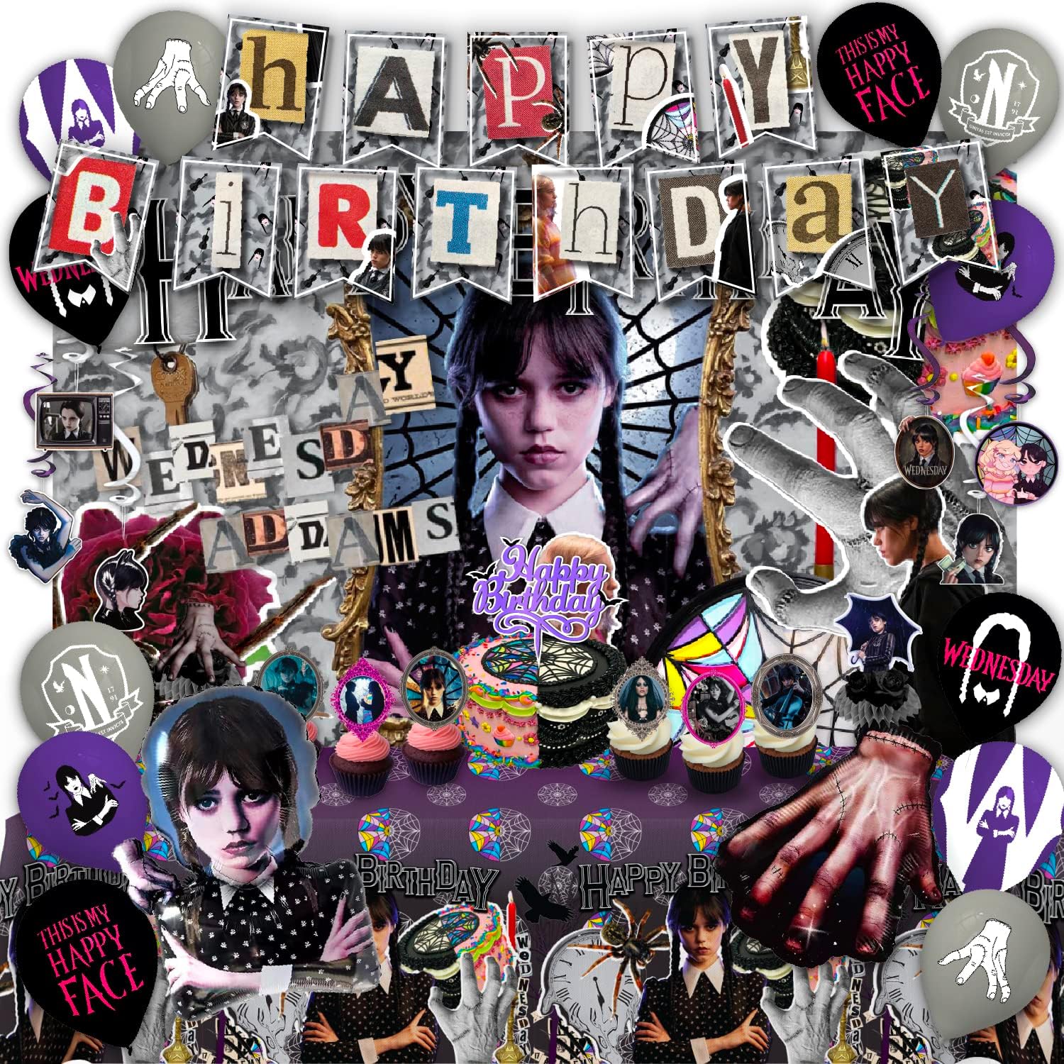 Amazon.com: Wednesday Addams Birthday Party Supplies, Party Decorations ...