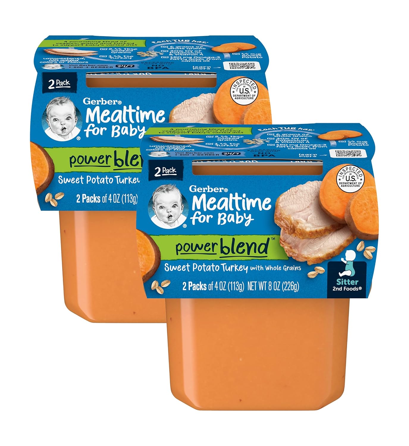 Amazon.com: Gerber Mealtime for Baby 2nd Foods Power Blend Baby Food ...