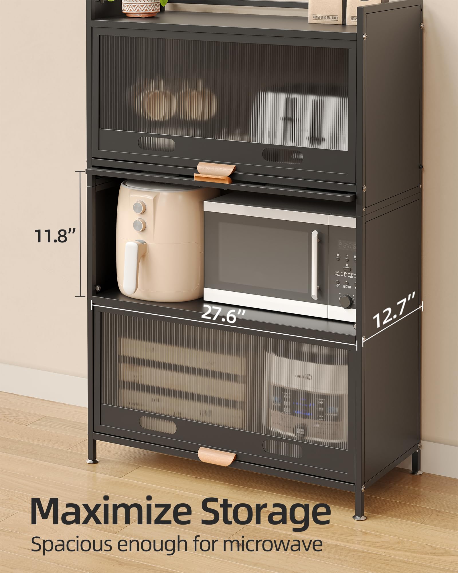 Snapklik.com : NETEL Bakers Racks For Kitchens, Coffee Bar Cabinets ...