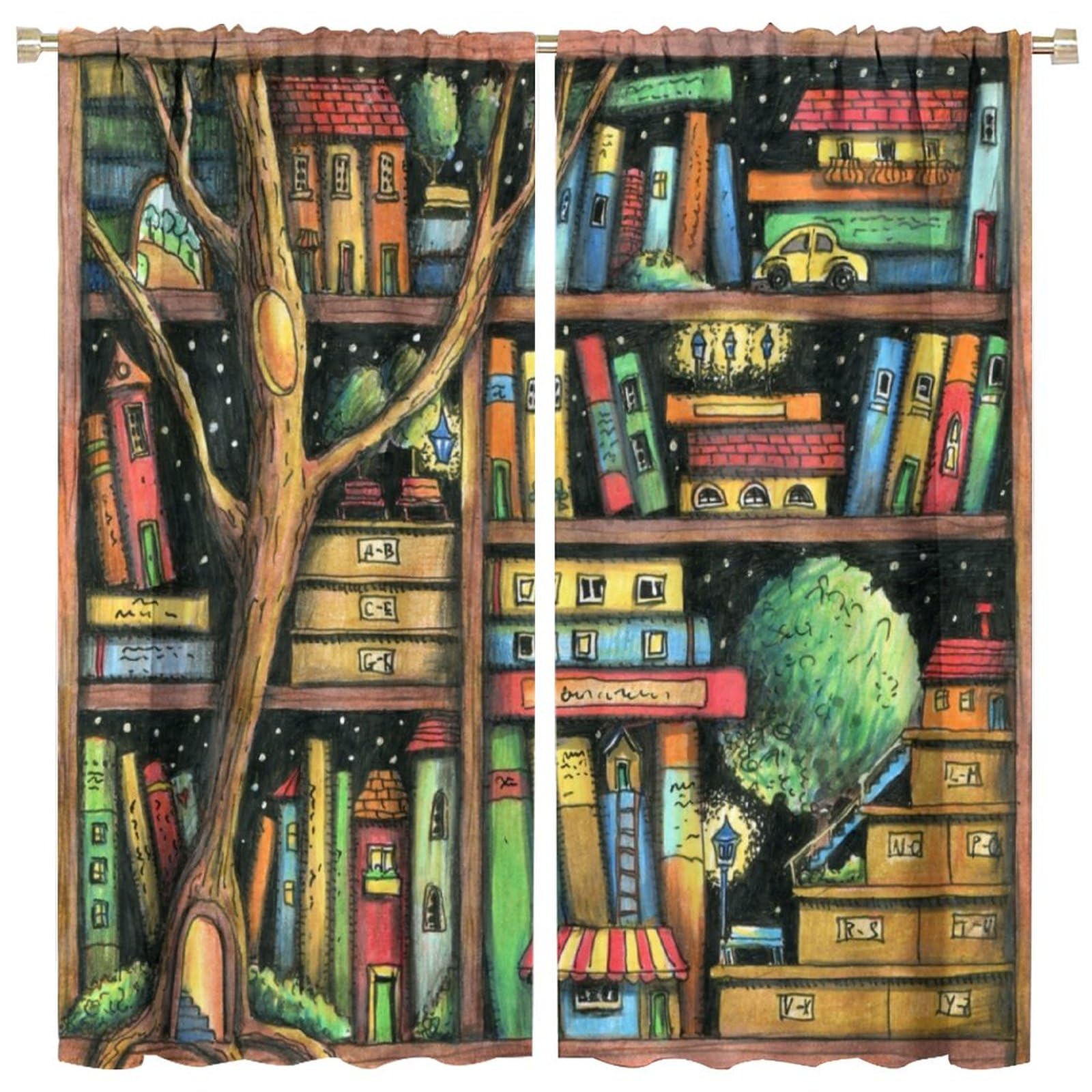 Amazon.com: Bookshelf Curtains for Study School Library Reading Room ...