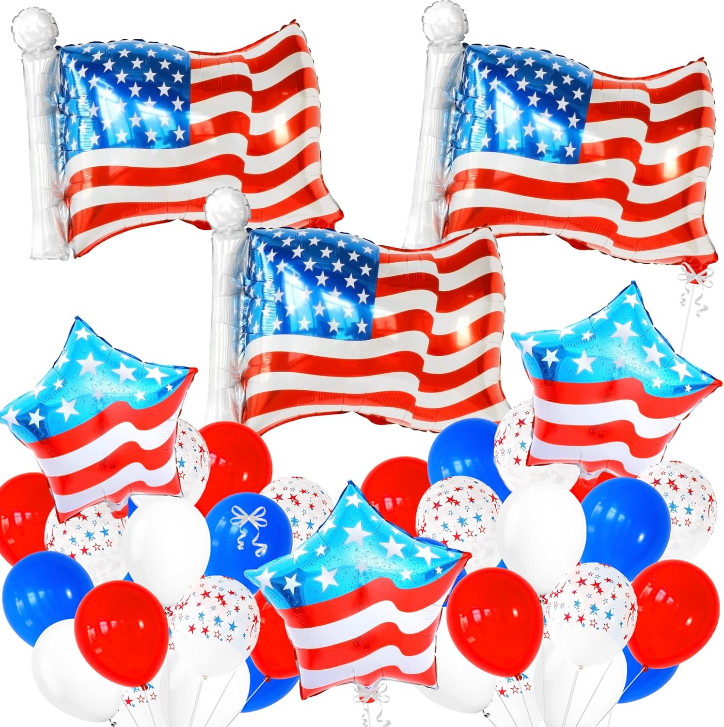 Amazon.com: KatchOn, American Flag Balloons Set - 26 Inch, Pack of 34 ...