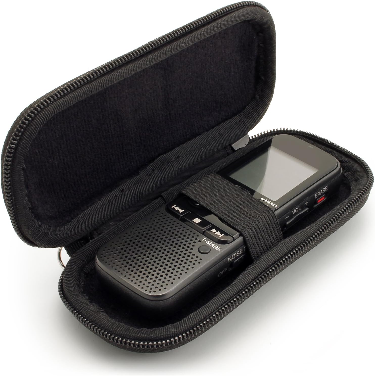 iGadgitz Black EVA Zipper Carrying Hard Case Cover for Digital Voice ...