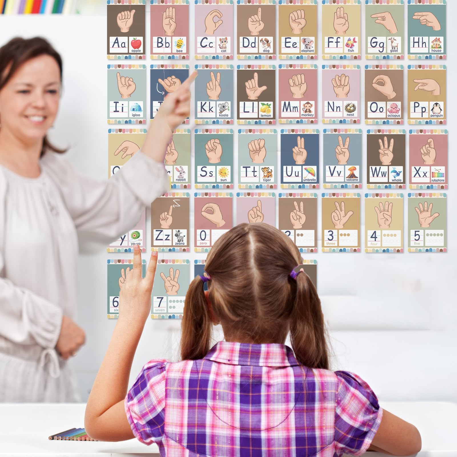 Snapklik.com : Bohemia 37 Childrens Sign Language Poster Alphabet Set