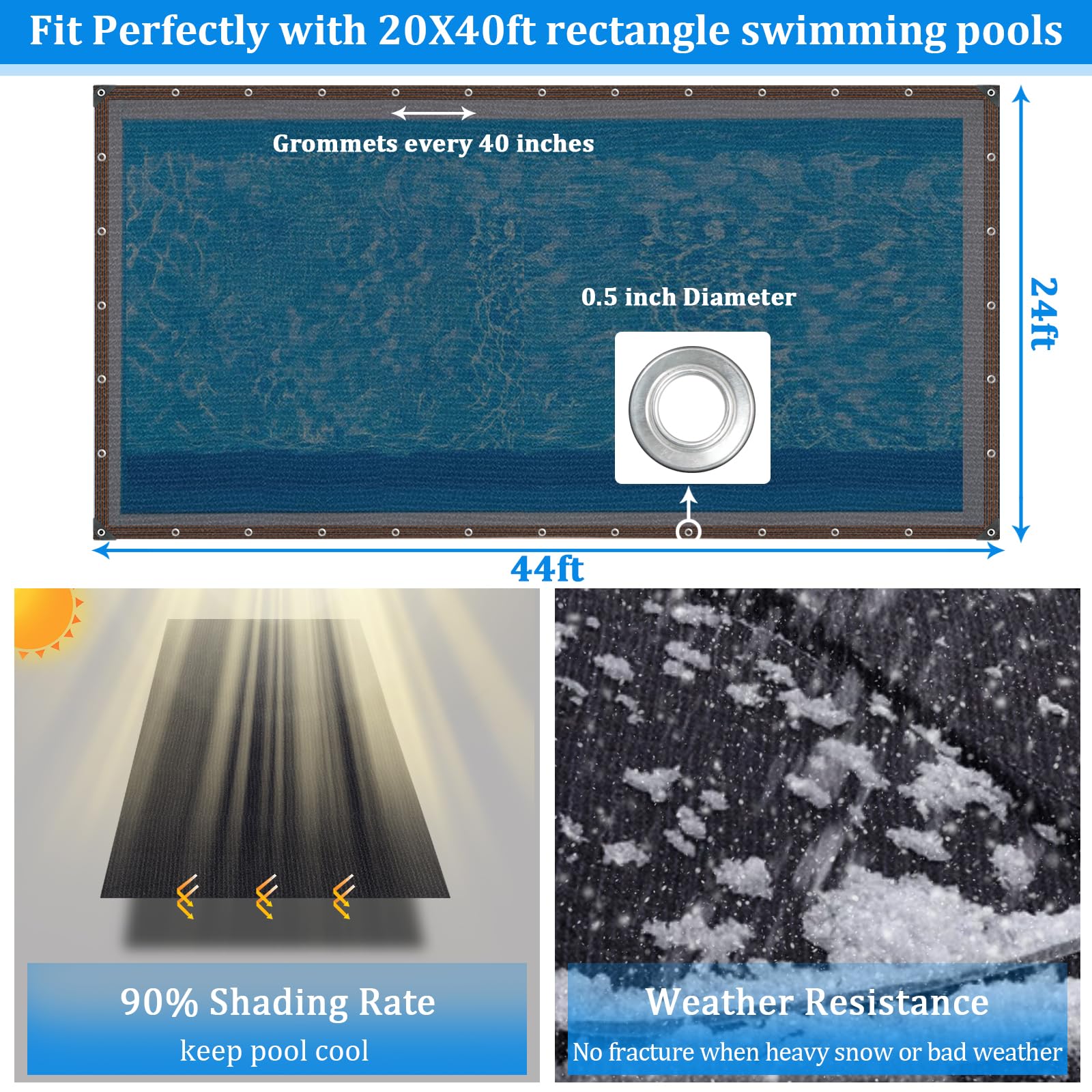 Snapklik.com : Riare 20 X 40ft Fine Mesh Pool Screen, Rectangle ...