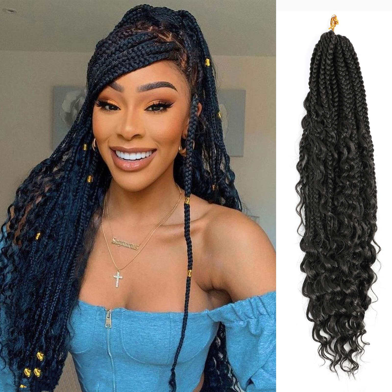 Buy Box Braids Crochet Hair 22 Goddess Box Braid Crochet Hair 24 Roots
