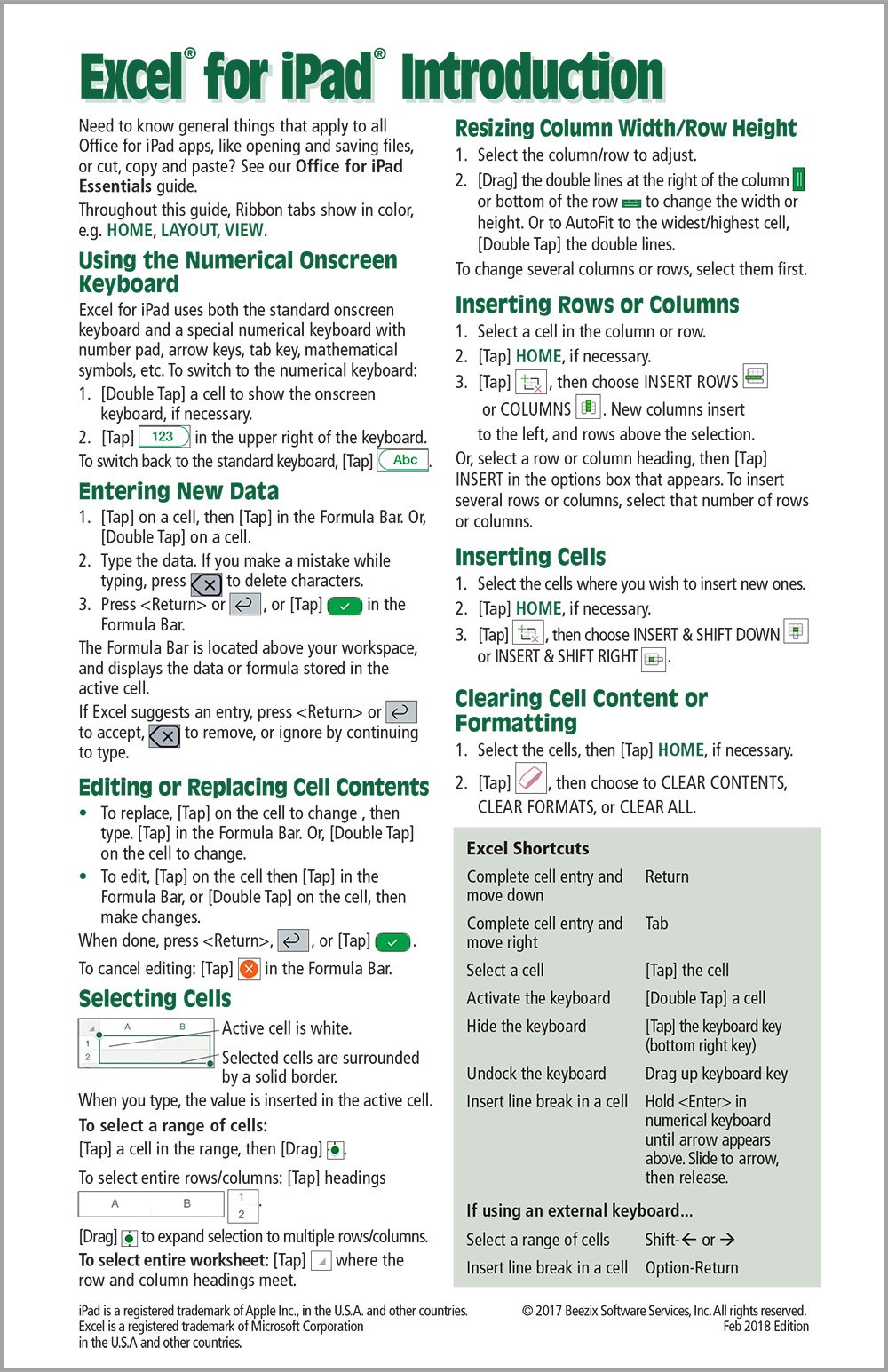 Snapklik.com : Microsoft Excel For iPad Quick Reference Guide: Introduction