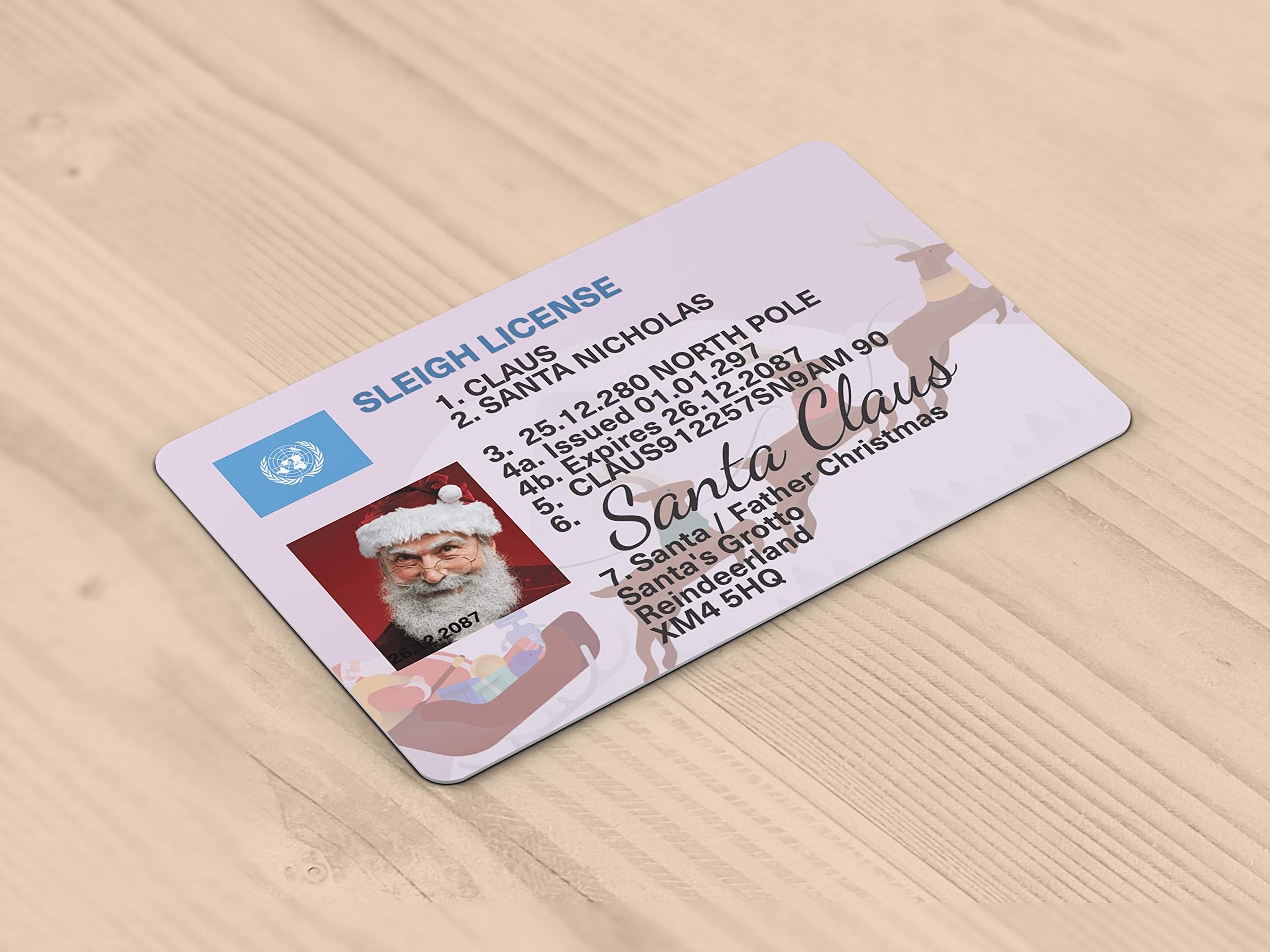 Buy ALG ID Cards® - Santa Driving License Xmas Novelty Santa Claus ID ...