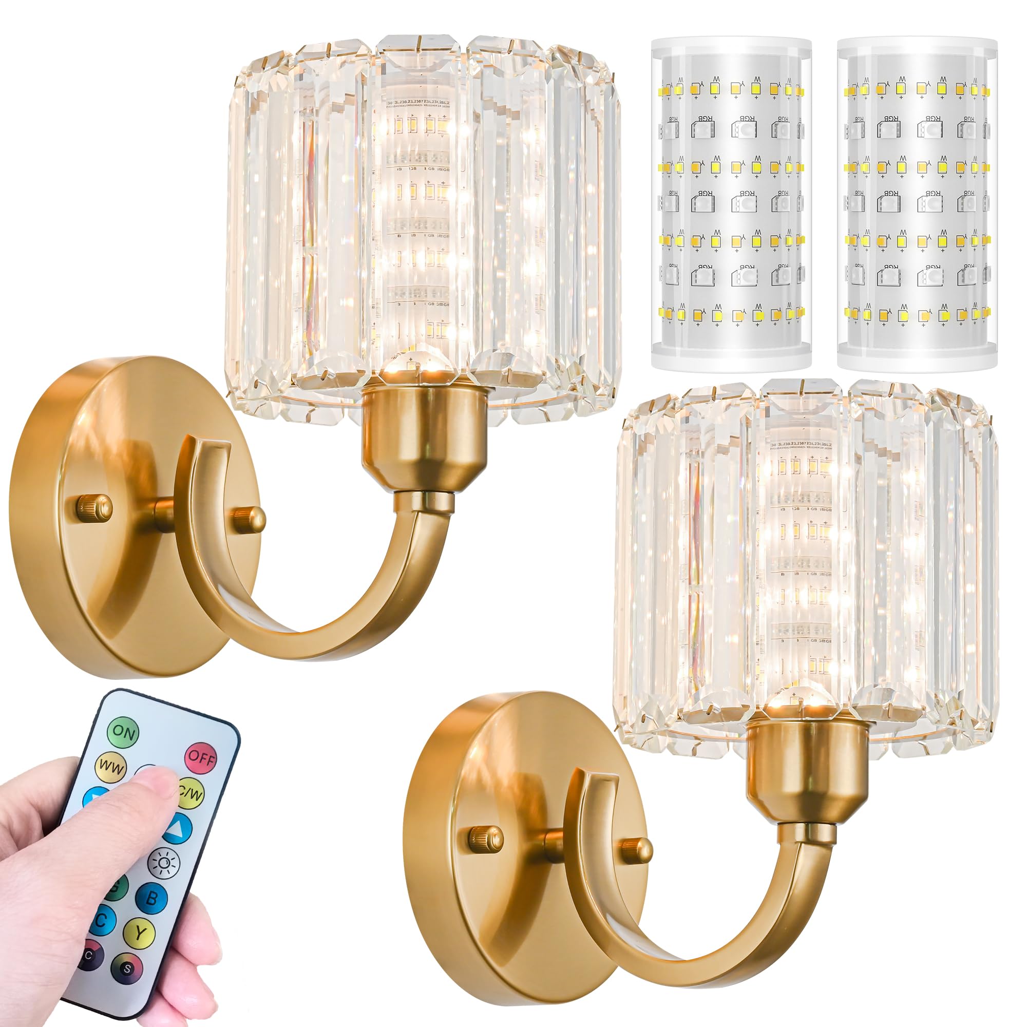 Wall Sconces Battery Operated Wall Lights Set Of Two, Wireless ...