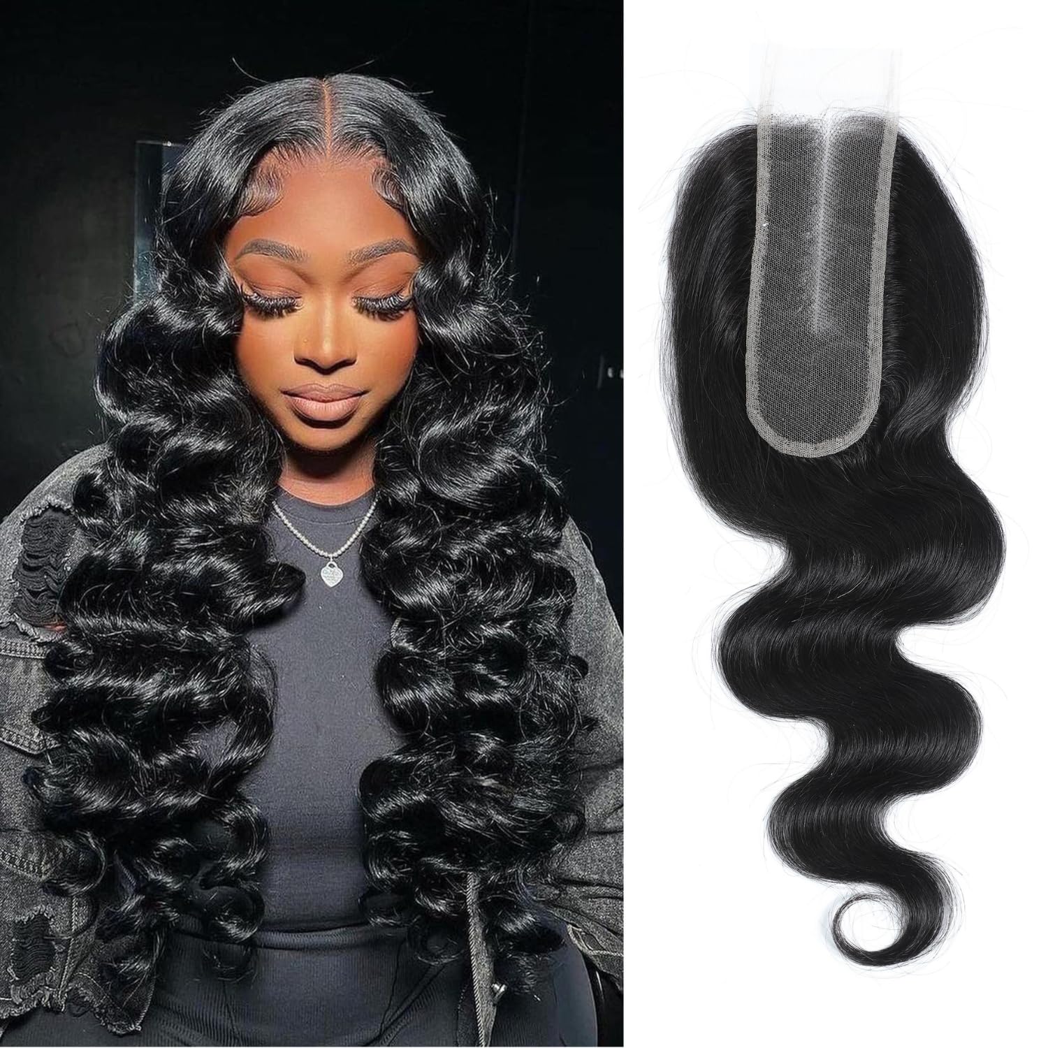 Amazon.com : MOMOSHERO 2x6 HD Lace Closure Only Body Wave Human Hair ...