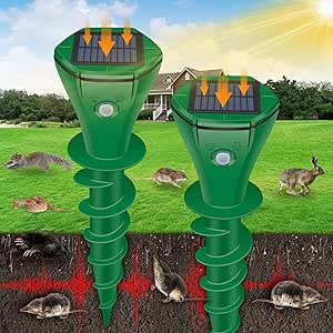 Amazon.com: Ultrasonic Mole Repellent Outdoor, Gopher Repeller Solar ...