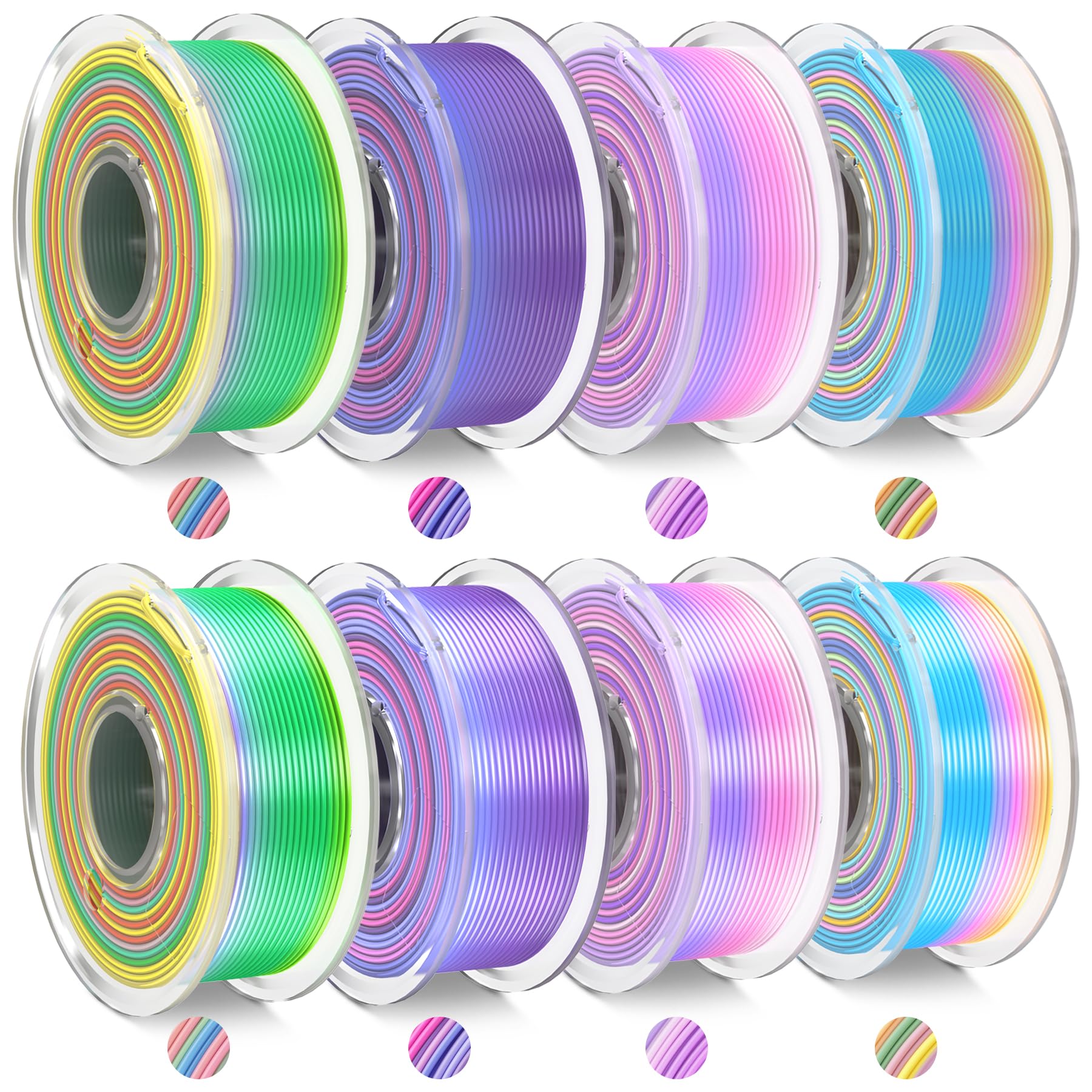 Amazon.com: SUNLU PLA Rainbow 3D Printer Filament Bundle, 4 Rolls PLA+ ...
