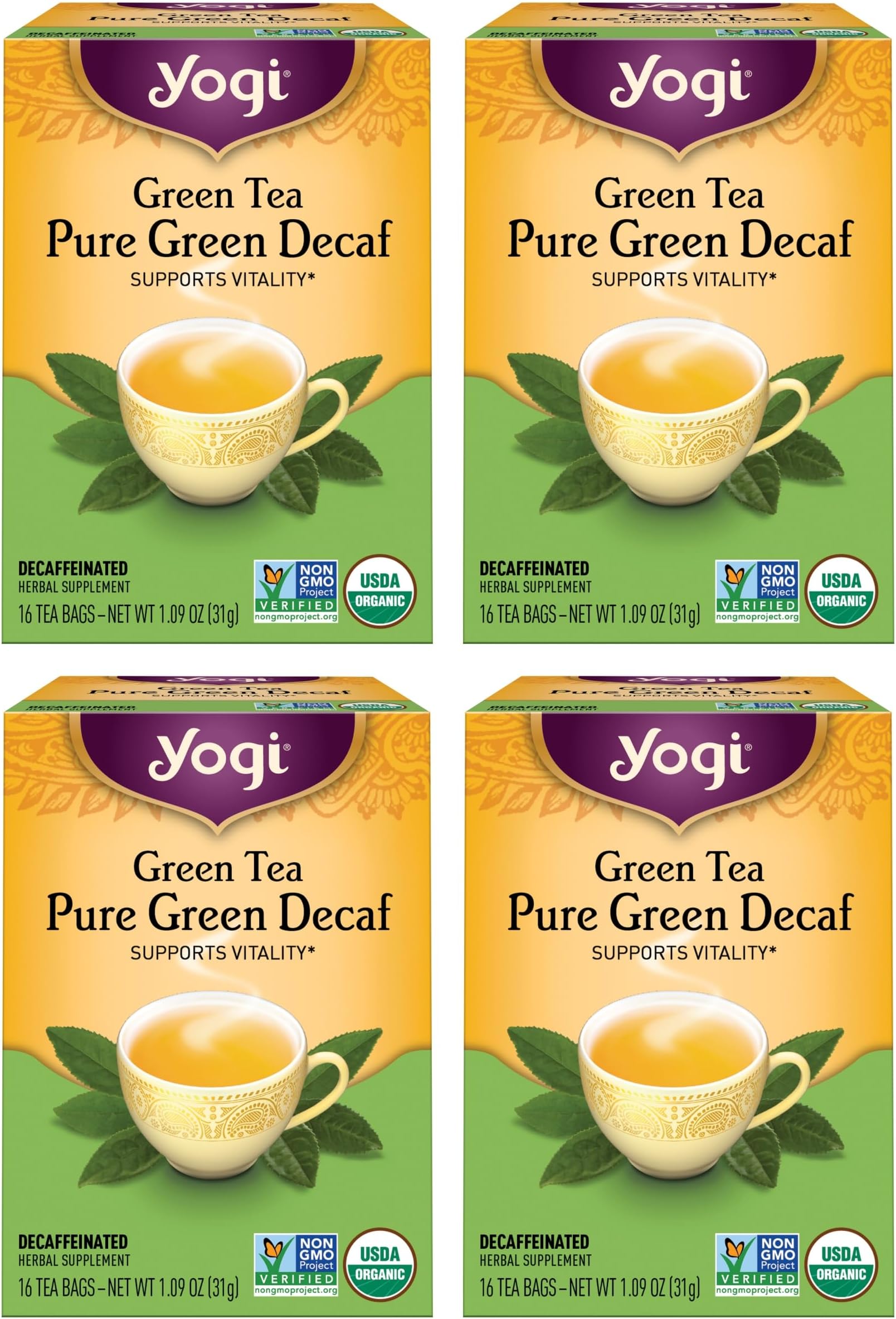 Amazon.com : Yogi Tea - Green Tea Super Antioxidant (6 Pack) - Organic ...