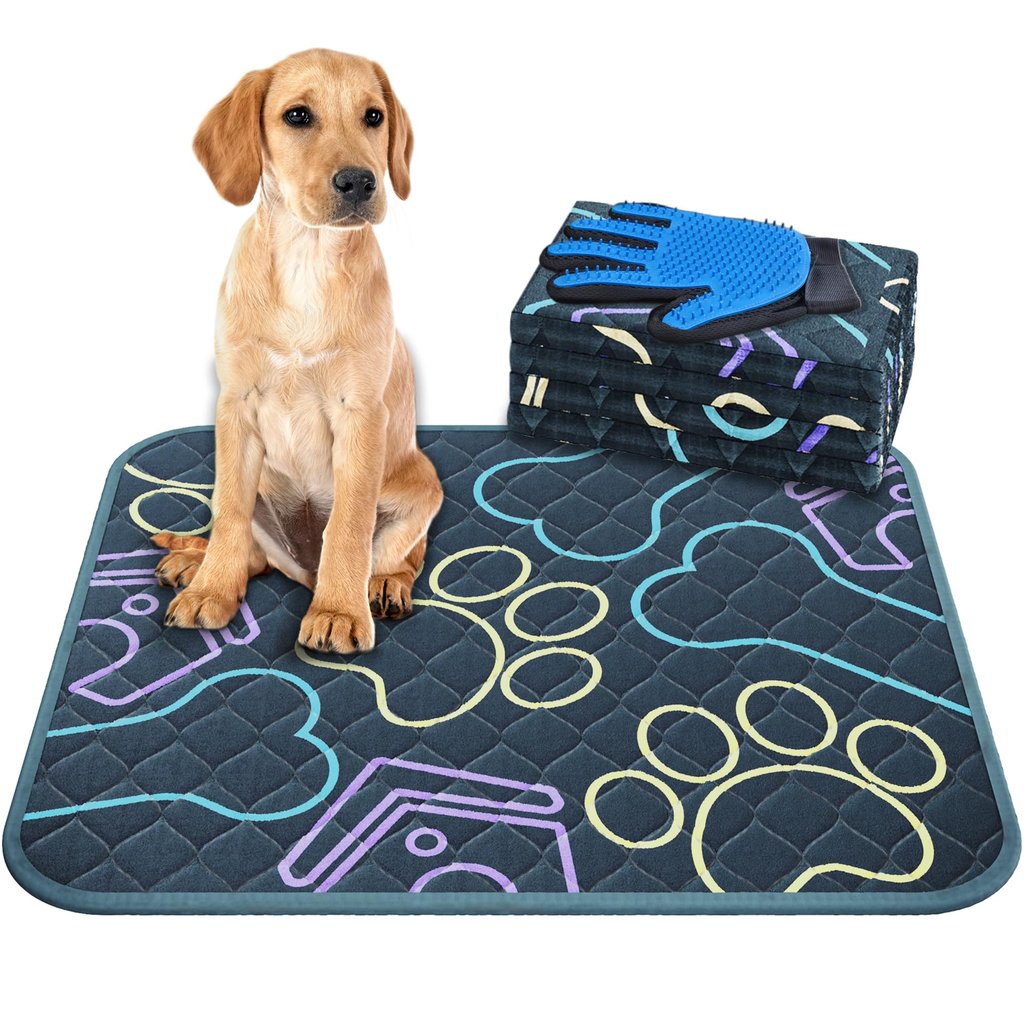 PetBeat Washable Pee Pads for Dogs 2 Pack + Gift - 36x41 in -Reusable ...