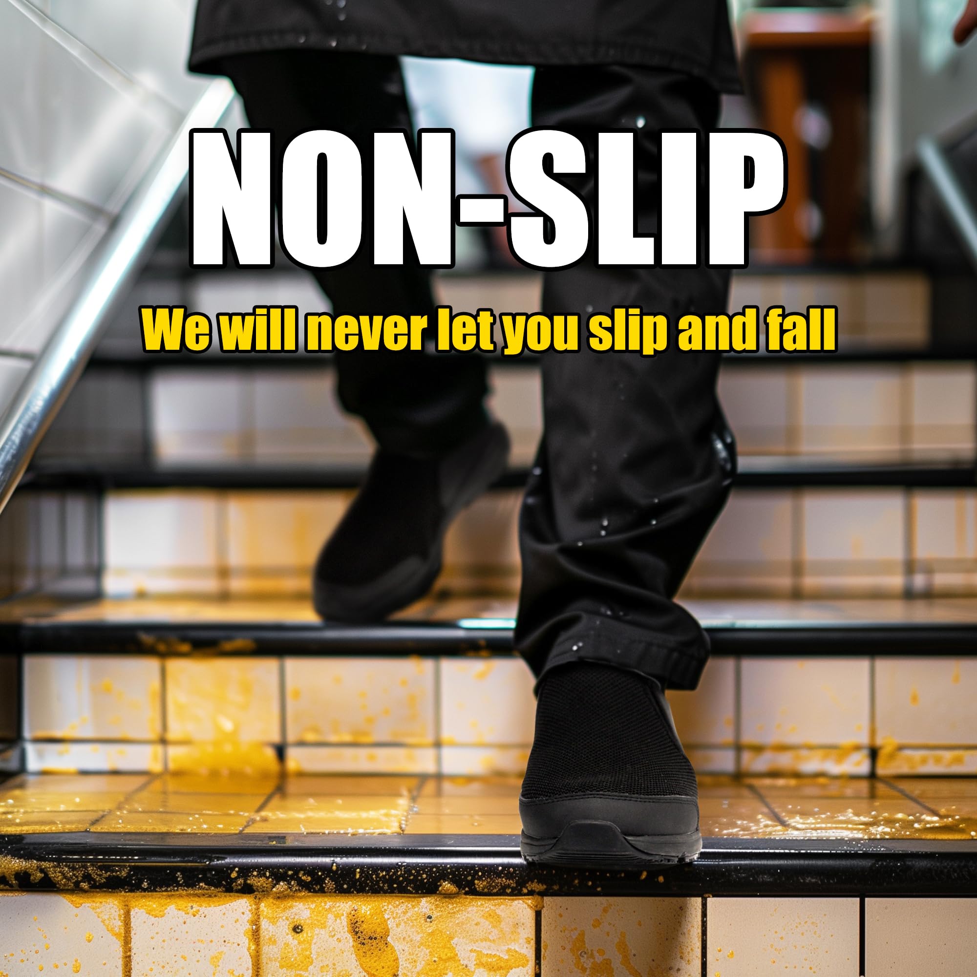 Snapklik.com : Non Slip Work Shoes Slip On Waterproof For Kitchen Chef ...