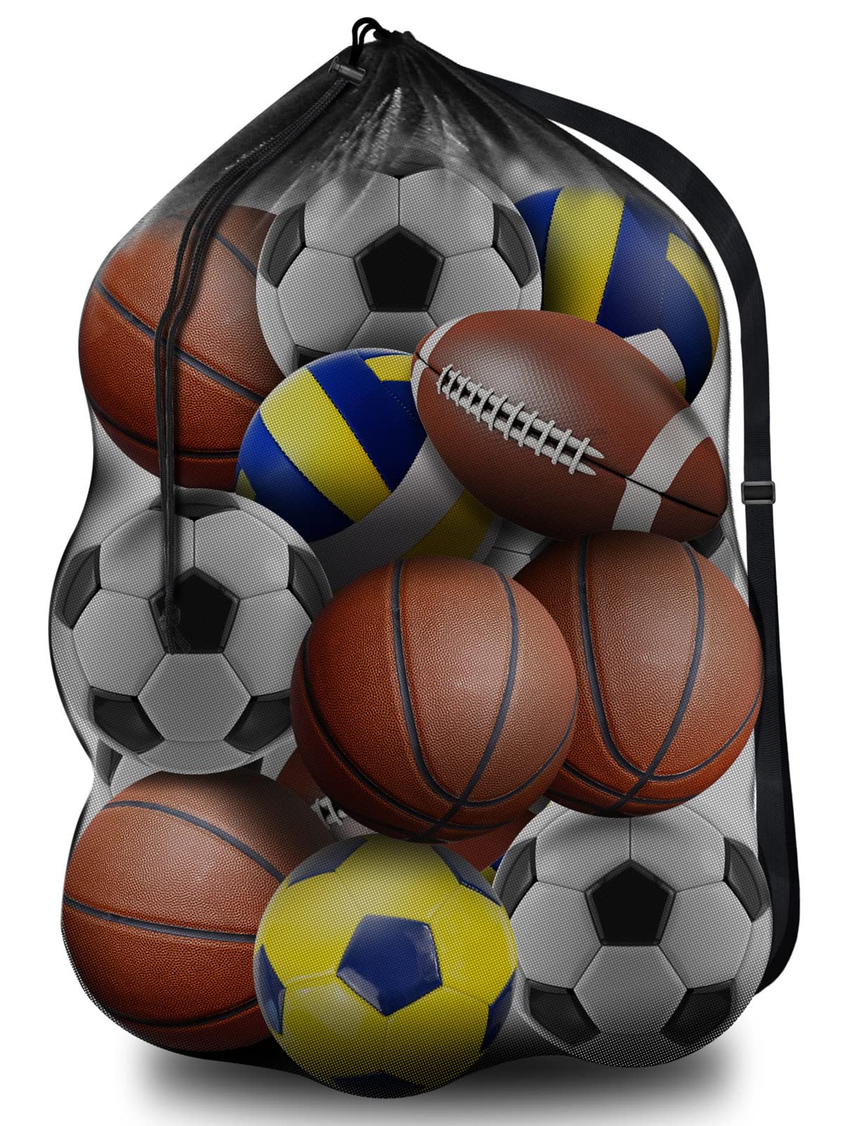 BROTOU Extra Large Sports Ball Bag Mesh, Basketball Bags Team Balls ...