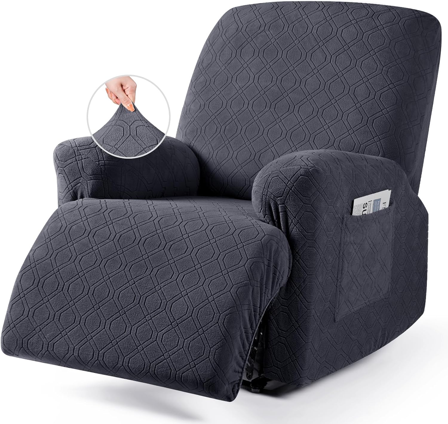 VANSOFY Oversized Recliner Chair Cover, 4-Pieces Stretch Recliner ...