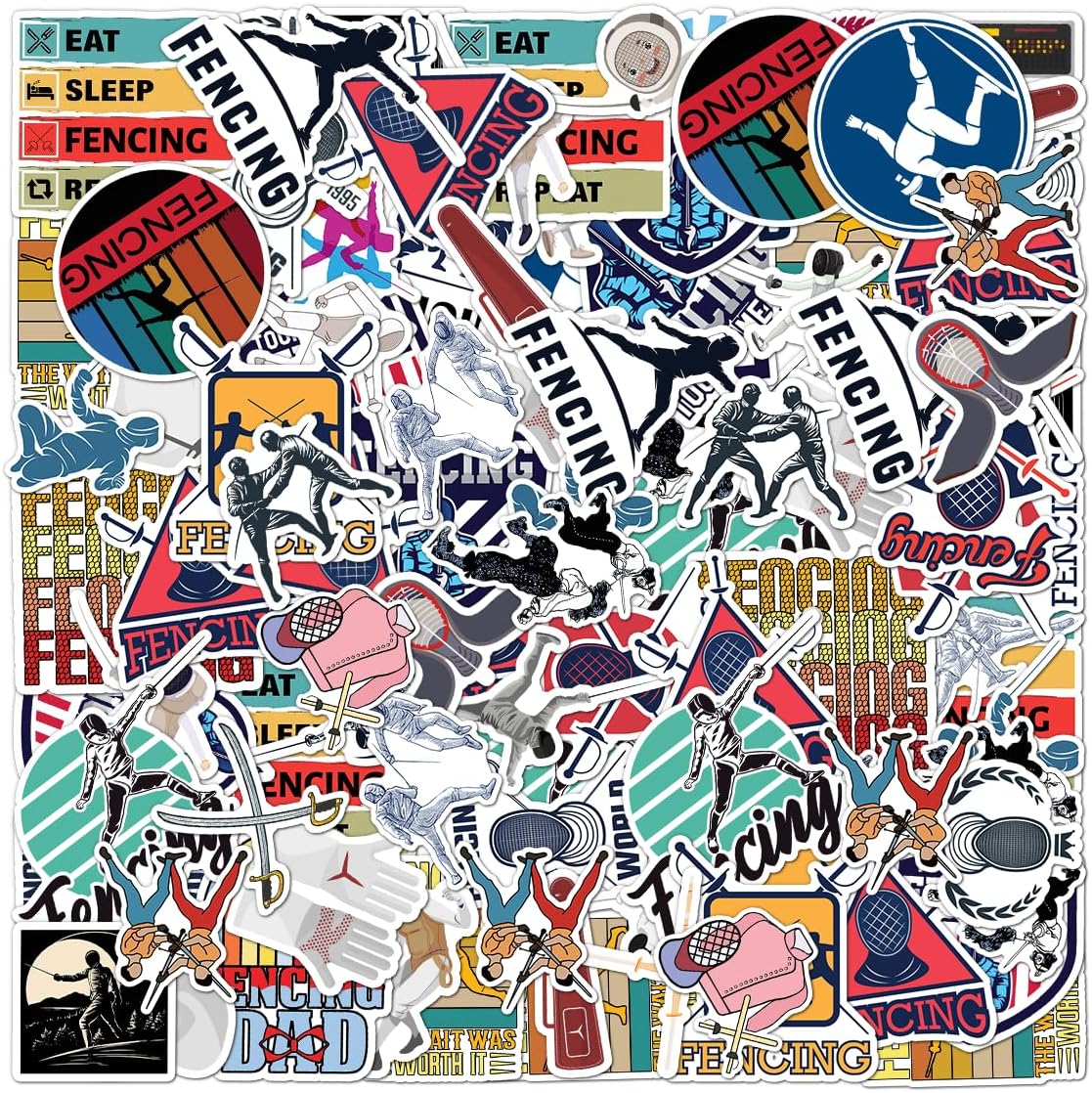 Amazon.com: 50 Pack Pcs Ice Hockey Stickers for Water Bottles ...