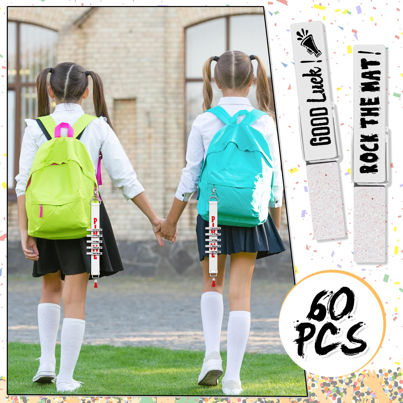 Snapklik.com : Kigeli 60 Pcs Spirit Clips Cheer Pins Cheerleader Gifts ...