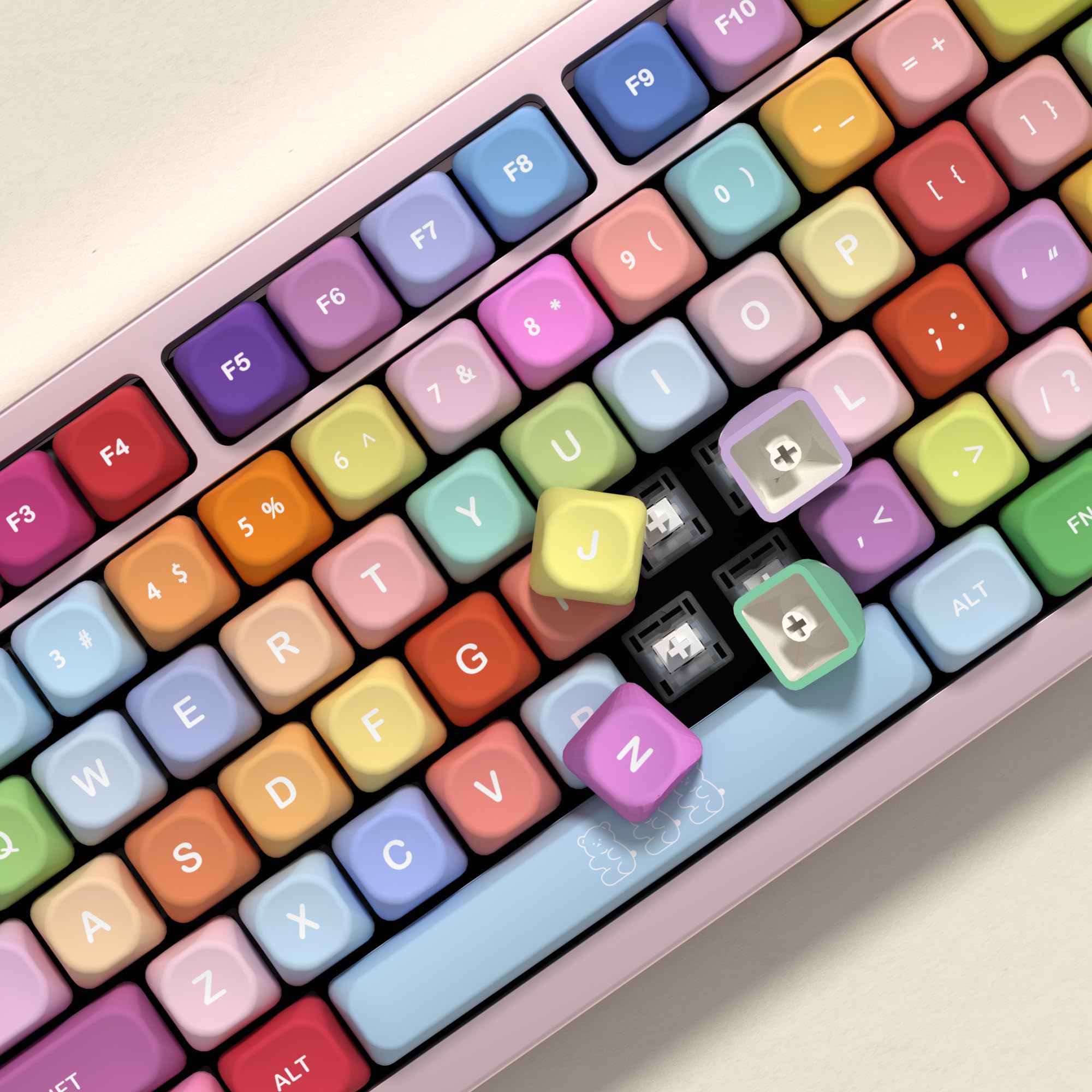 Snapklik.com : KBDiy Gummy Bears KOA Profile Keycaps Set,Dye ...