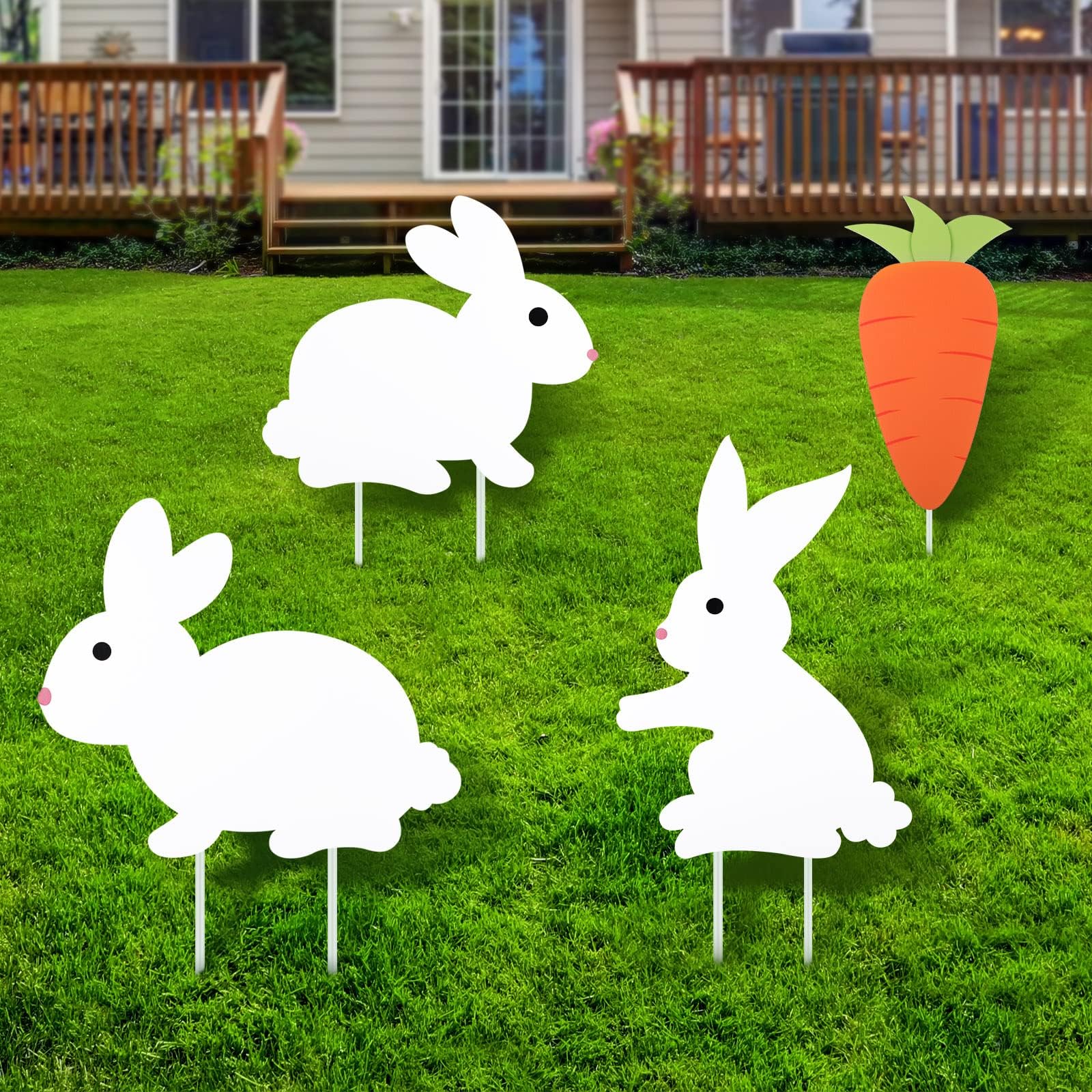 Amazon.com : Silipull 12 Pack Easter Carrot Garden Stake Carrot ...