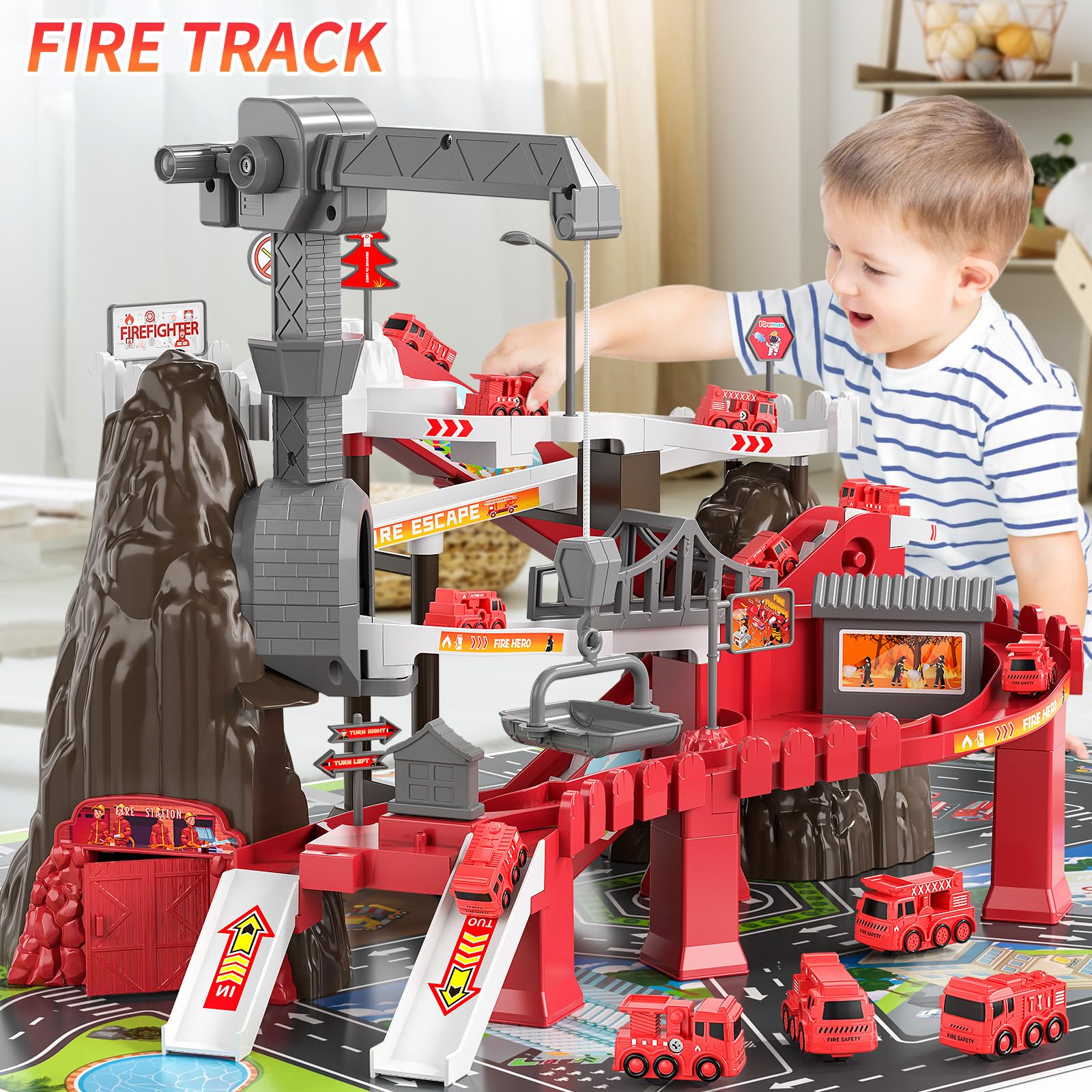 Snapklik.com : TEMI Boys Race Track Car Garage Parking Adventure Toy ...