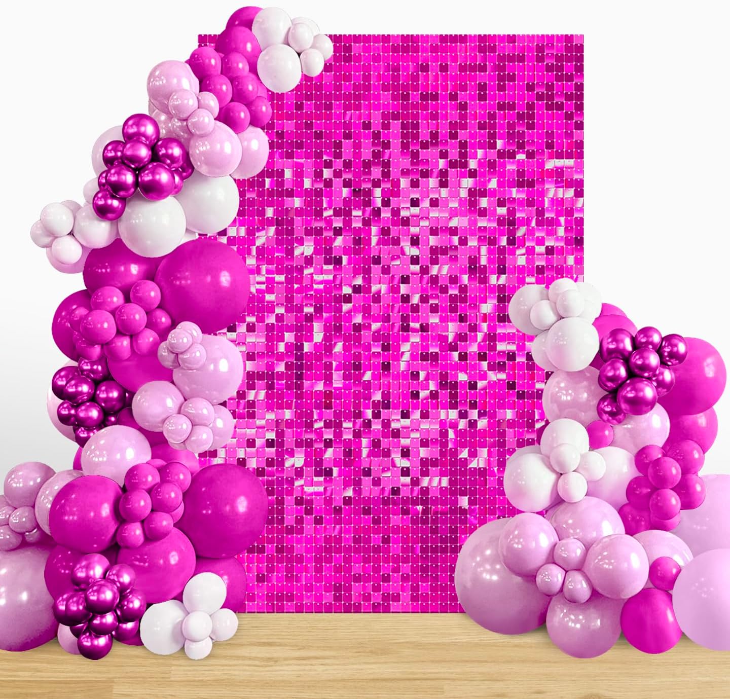 Amazon.com : Hot Pink Shimmer Backdrop Sequin Wall Panel Backdrop ...