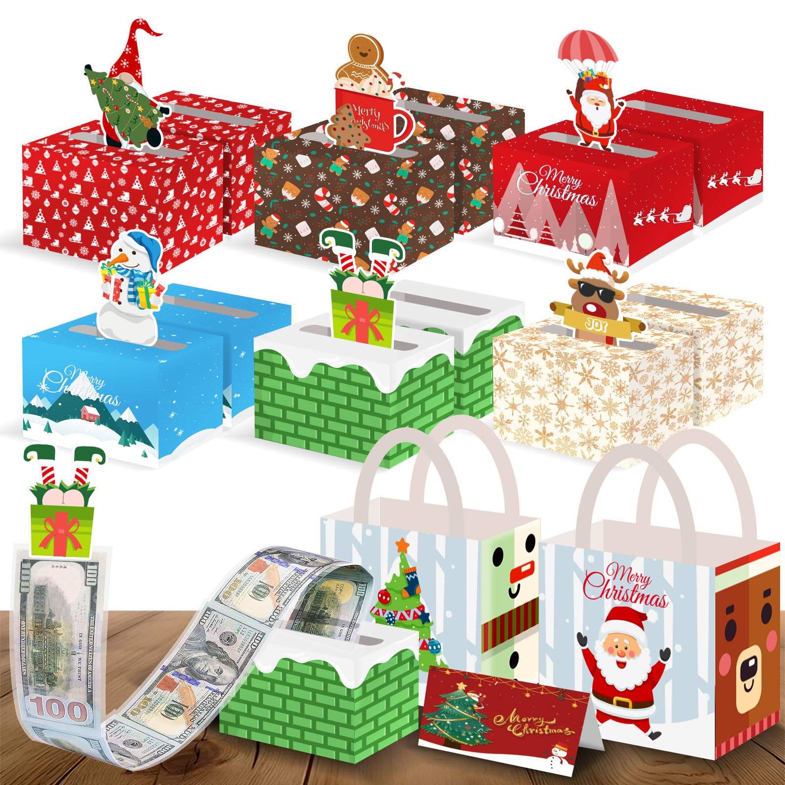 Lorvain Christmas Money Box for Cash Gift, 12PCS Christmas Money ...