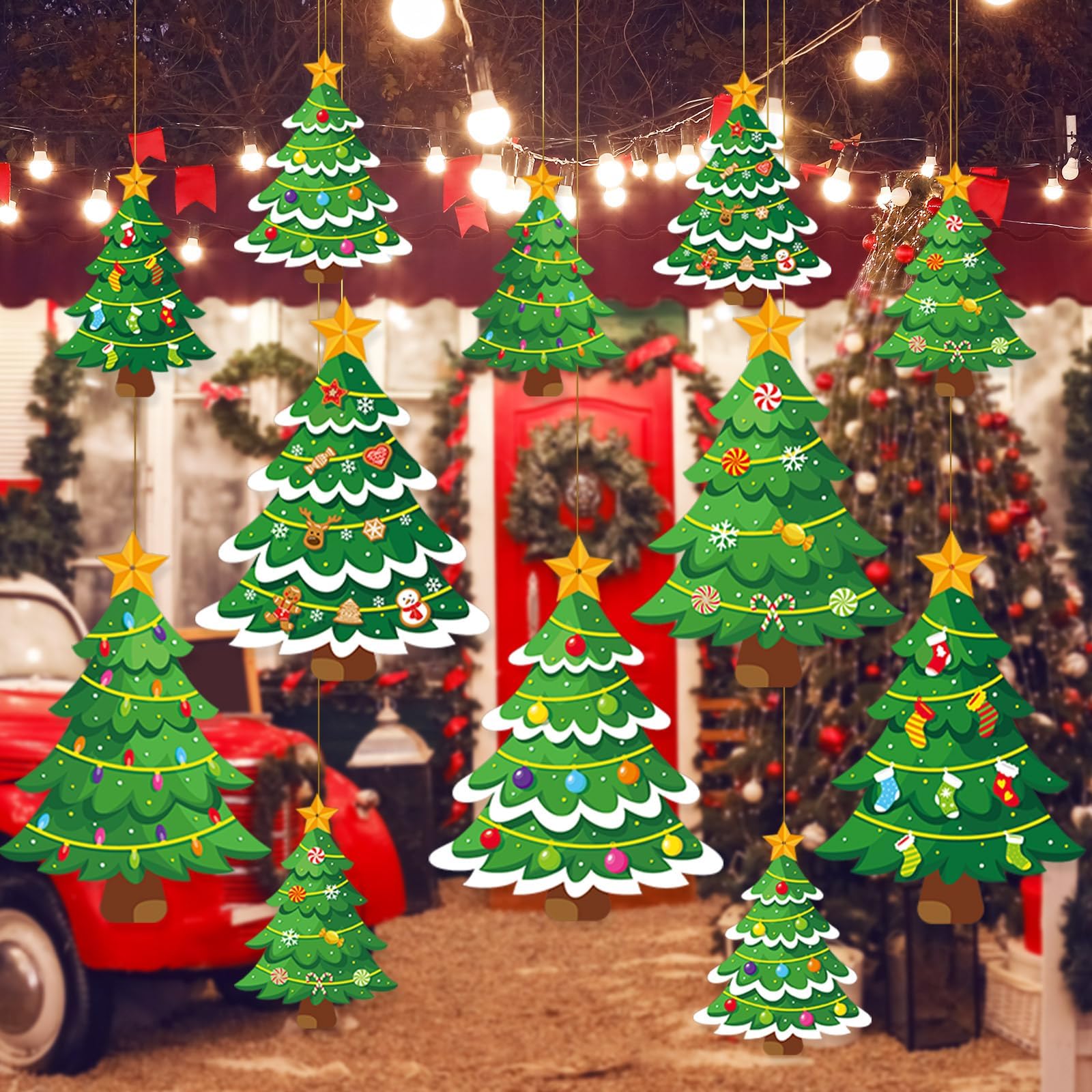 Amazon.com: 18 PCS Large Outdoor Christmas Ornaments, Double Sided ...