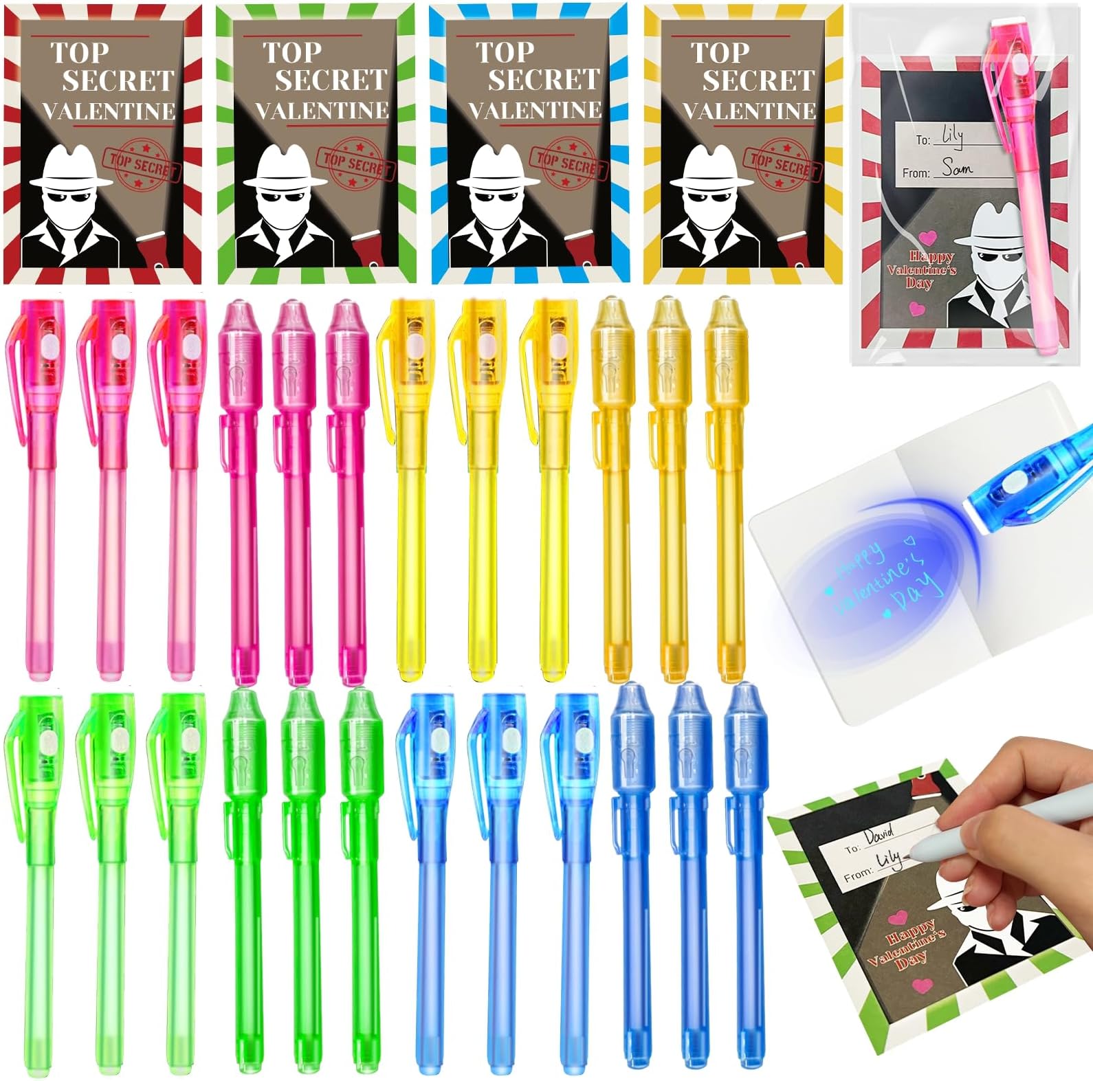 Amazon.com: FUN LITTLE TOYS Valentines Day Gift Cards For Kids - 28Pcs ...