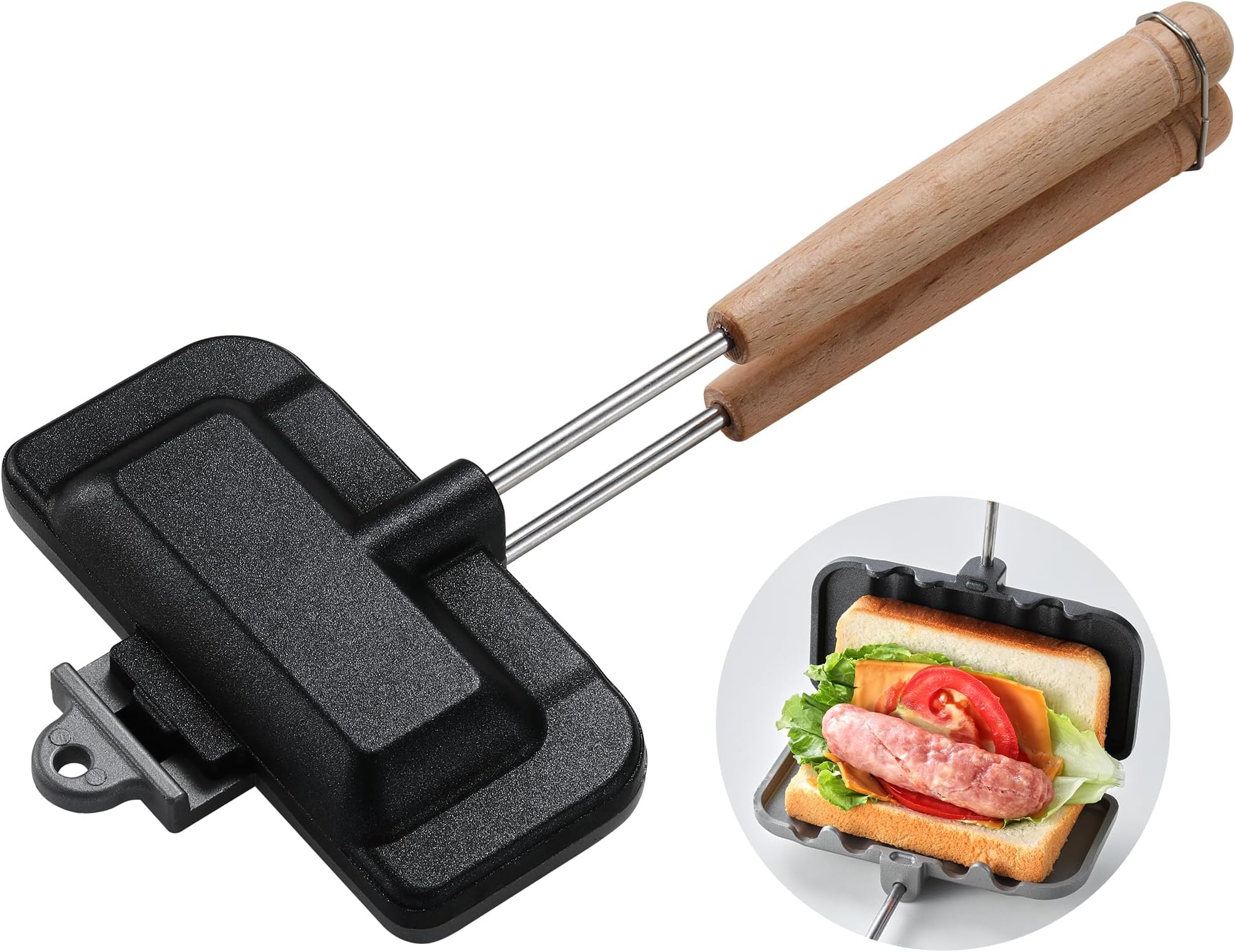 Amazon.com: BRONYPRO Nonstick Double-Sided Sandwich Maker, Frying Pan ...