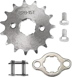Amazon.com: uxcell 1 Set 428 15T 20mm Motorcycle Front Engine Sprocket for 50cc 70cc 90cc 110cc ...