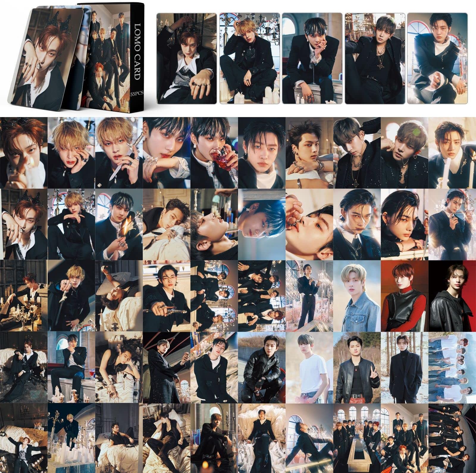 Enhypen Lomo 55pcs Photo Cards Mini Cards Dark BLOOD Album Cards Enhypen Dark Blood Photocards ...