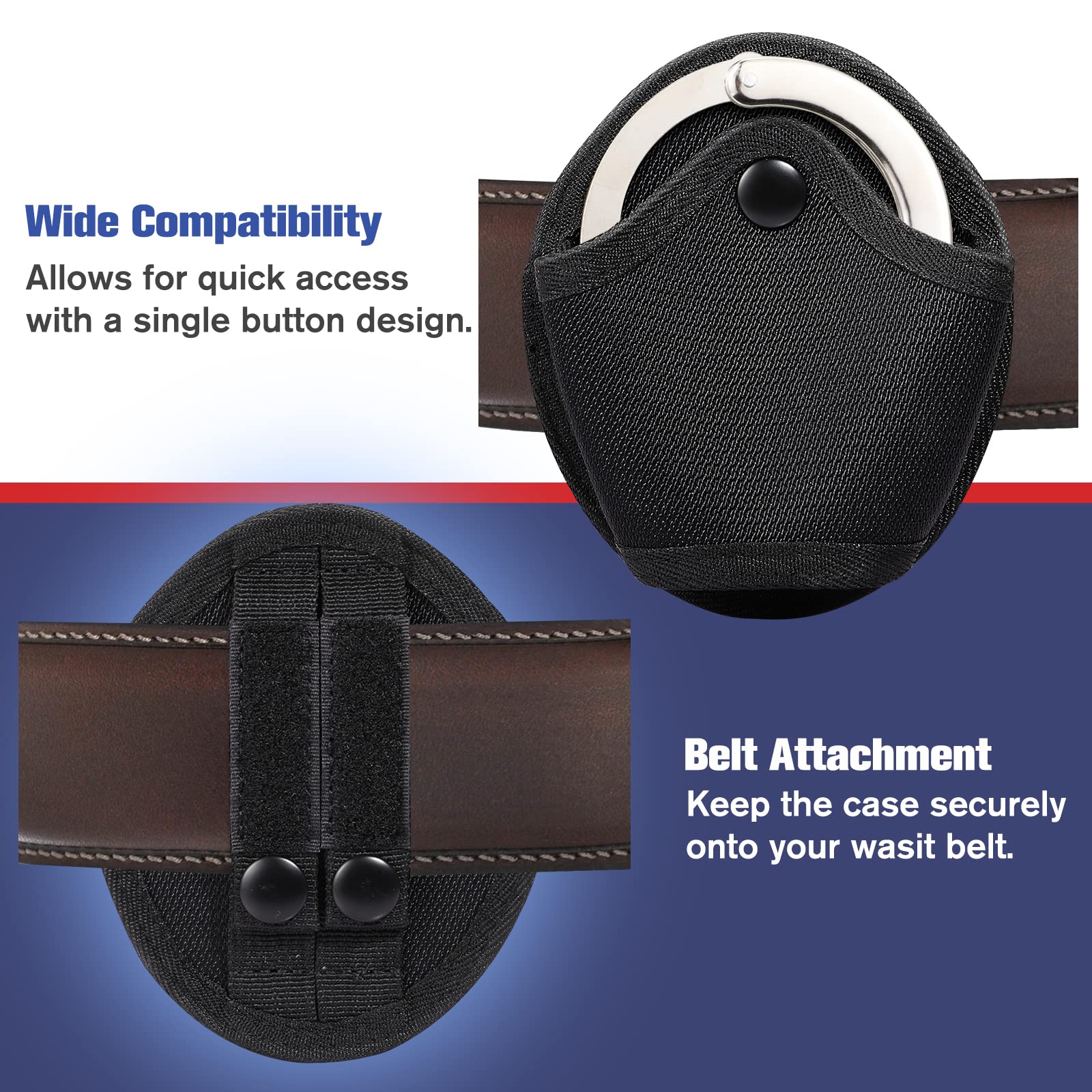Snapklik.com : Handcuff Holster Case, Open Top Tactical Handcuff Pouch ...