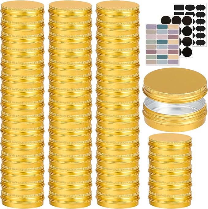 Amazon.com: LIYAR 4 oz Tins with Lids 50 Pack, Aluminum Tin Cans Round ...