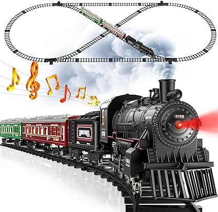 Amazon.com: Hot Bee Train Set, Remote Control Train Toys with Luxury ...