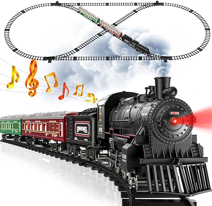 Amazon.com: Hot Bee Train Set, Remote Control Train Toys with Luxury ...
