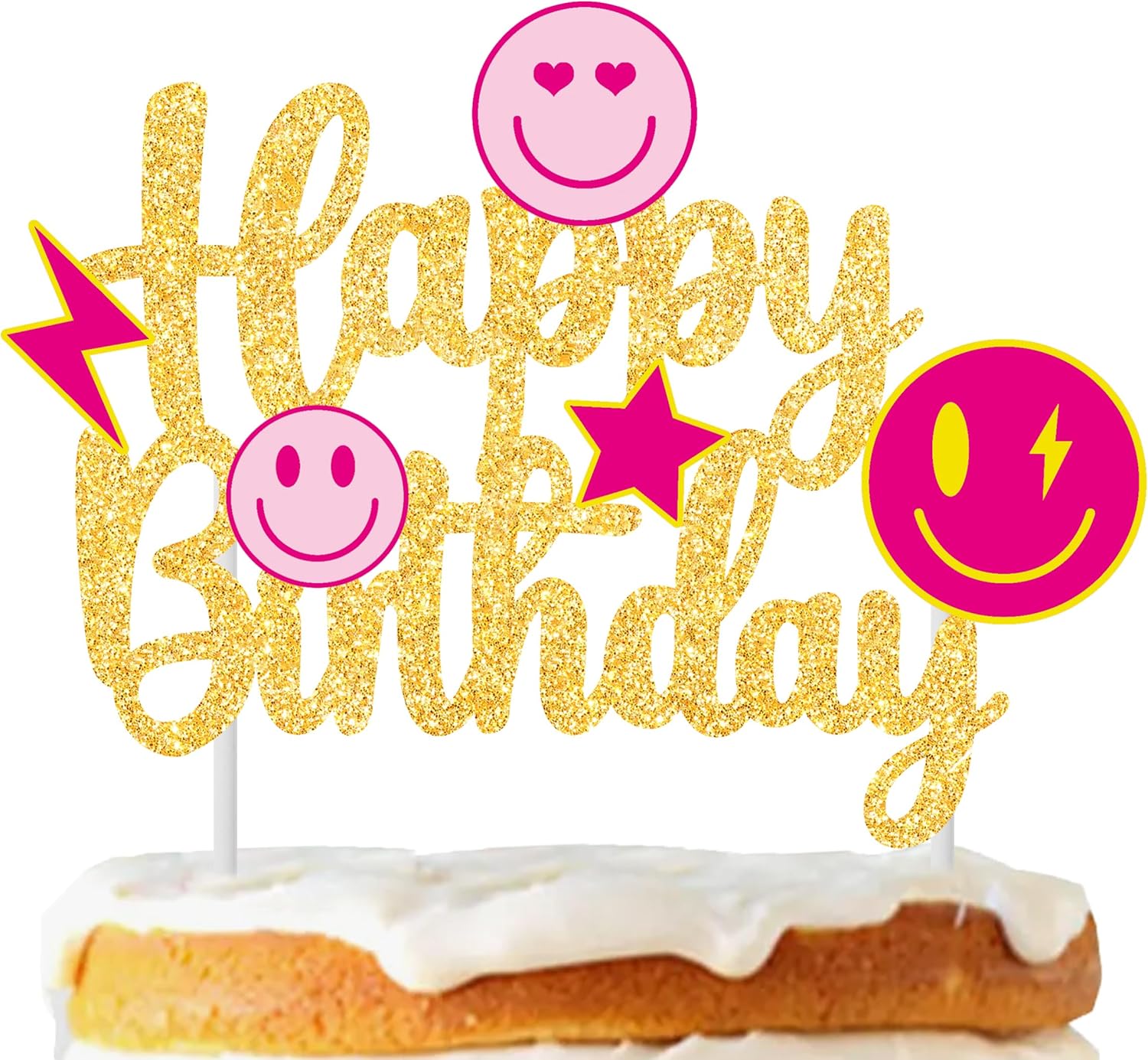 Amazon.com: Preppy Happy Birthday Cake Topper Preppy Smile Face ...